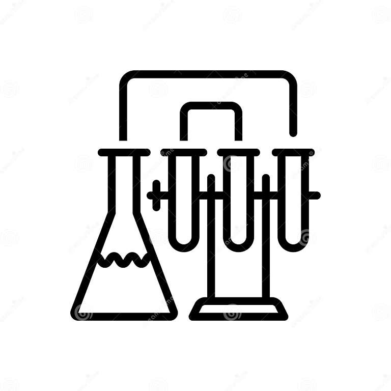 Black Line Icon for Lab, Pathology and Laboratory Stock Vector ...