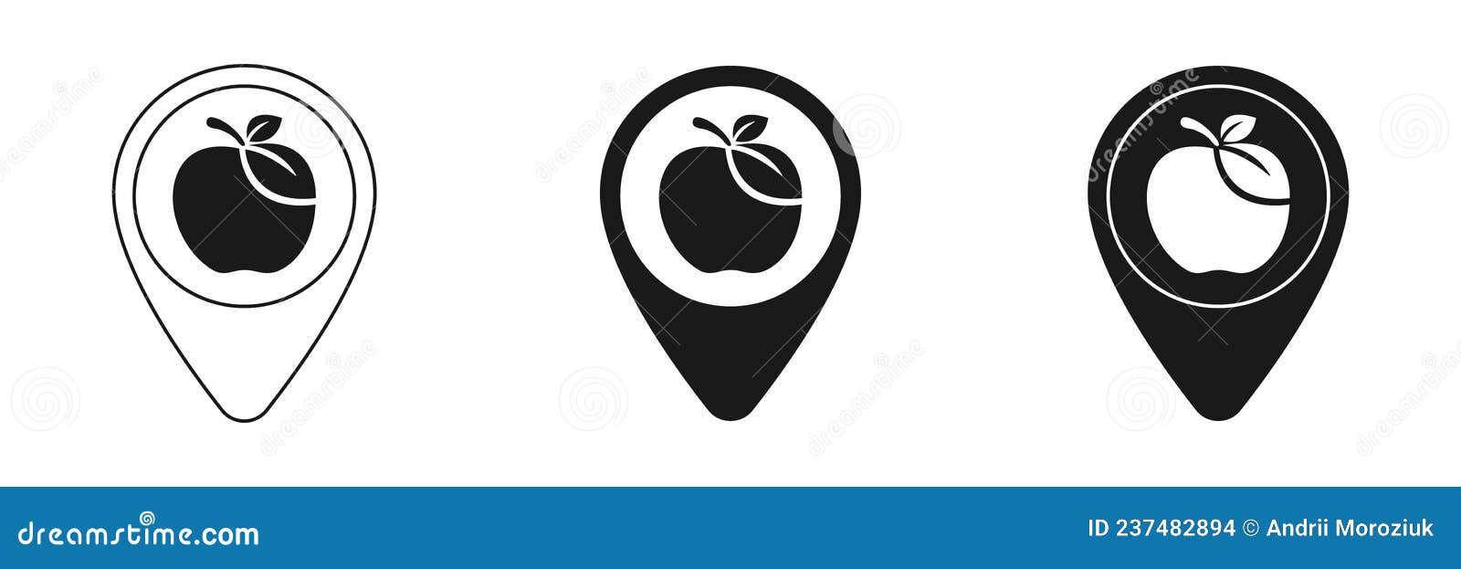 Icon, Label on the Map. the Apple Icon Stock Illustration ...