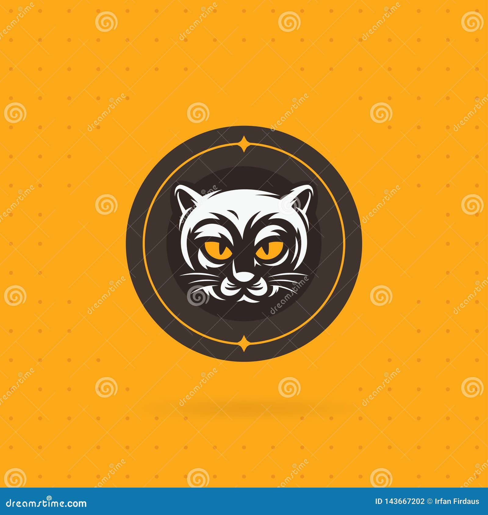 Cat icon with circle stock vector. Illustration of face - 143667202