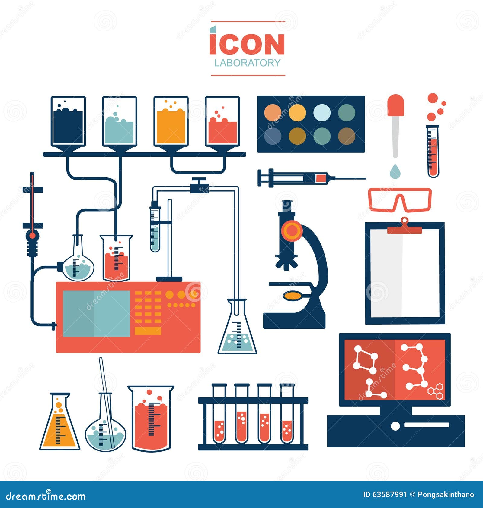Icon Laboratory Vector Design Stock Vector - Illustration of student ...
