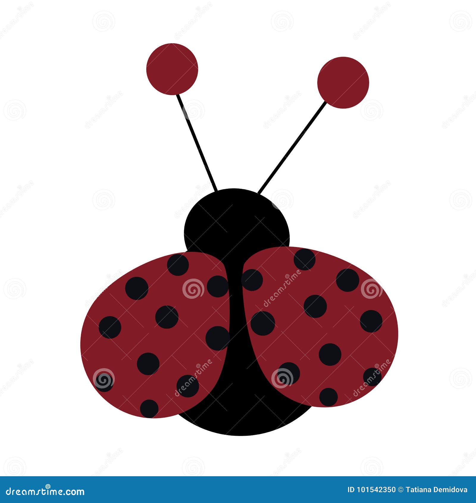Icon Ladybug in Cartoon Style on White Background. Pattern Stock Vector ...