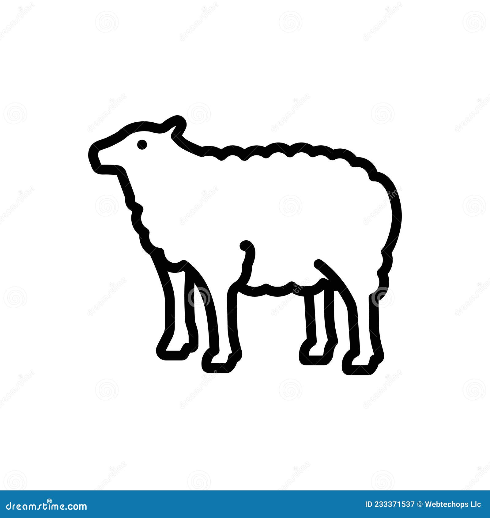 Black Line Icon for Lamb, Baa Lamb and Sheep Stock Vector ...
