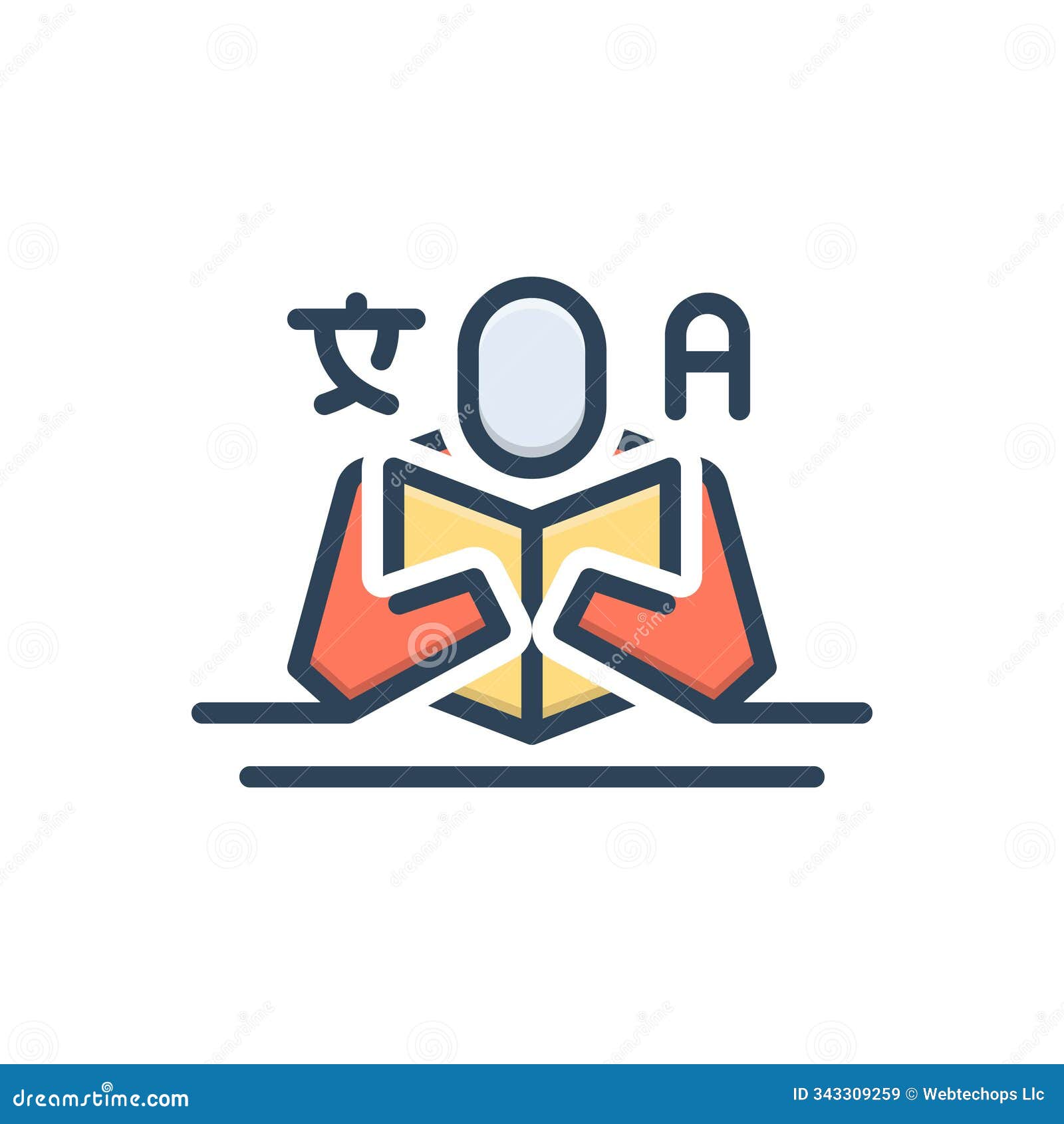 Color Illustration Icon for Language Learning, Language and Reading ...