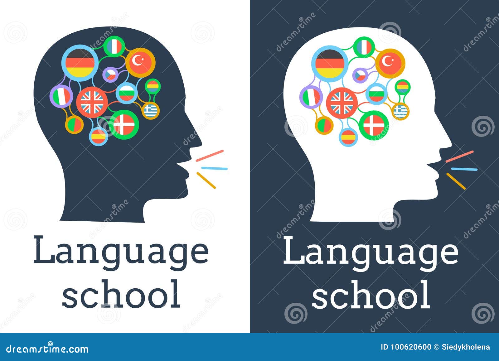 Icon of the Language School Flags Stock Illustration - Illustration of ...