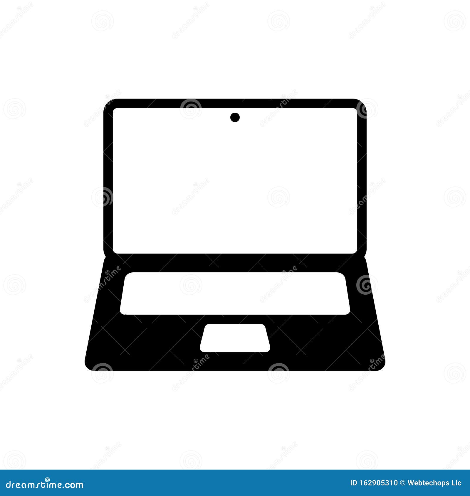 Black Solid Icon for Laptop, Minicomputer and Screen Stock Vector ...