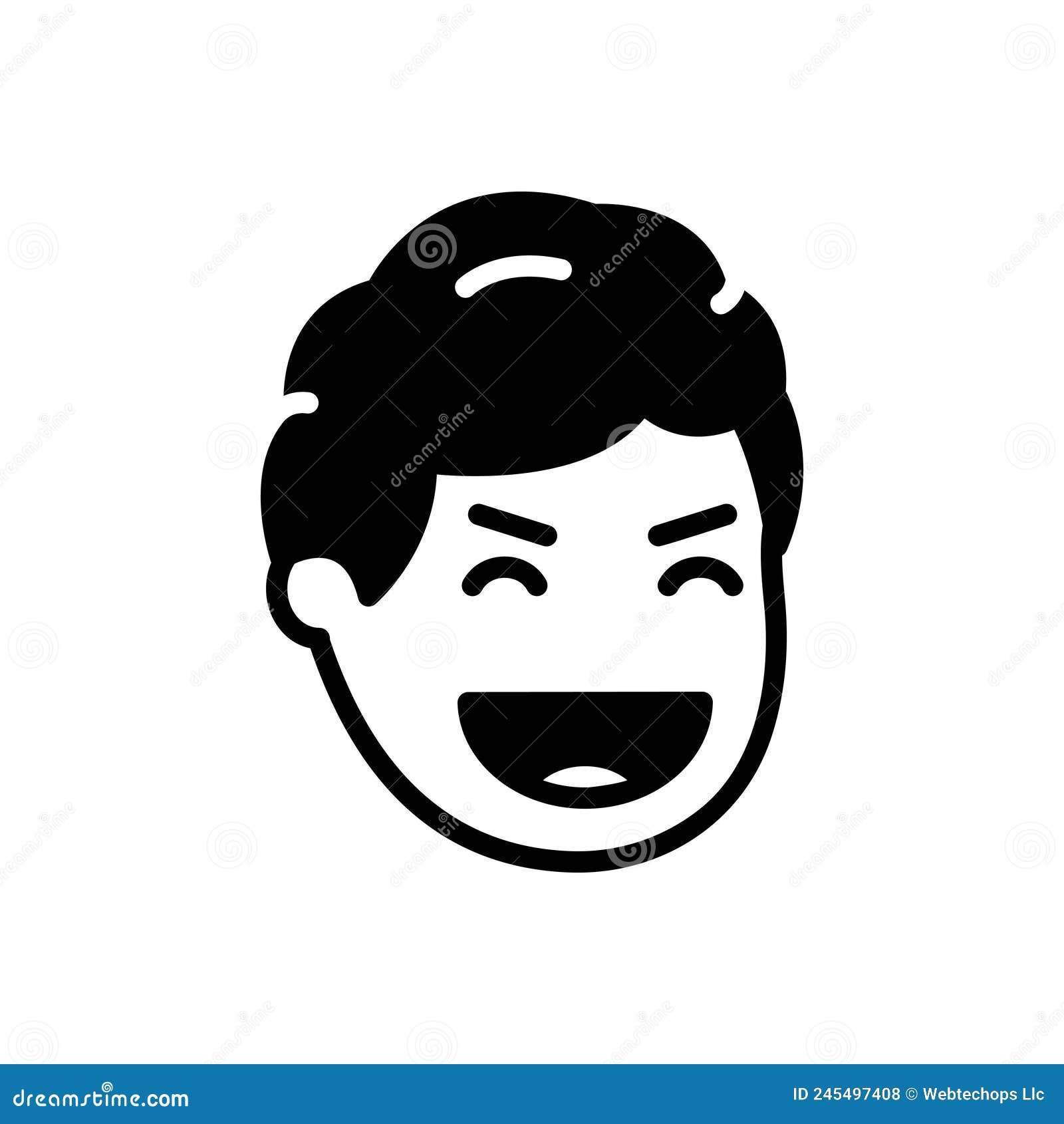 Black Solid Icon for Laughing, Guffaw and Nicker Stock Illustration ...