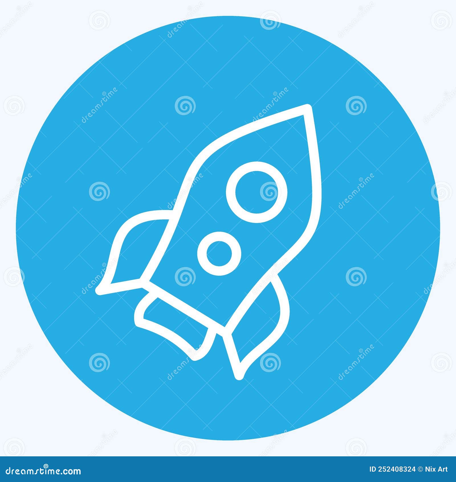 Icon Launch. Suitable for Startup Symbol. Blue Eyes Style. Simple ...