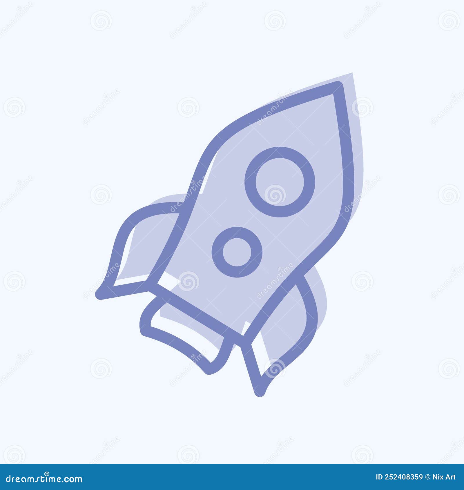 Icon Launch. Suitable for Startup Symbol. Two Tone Style. Simple Design ...