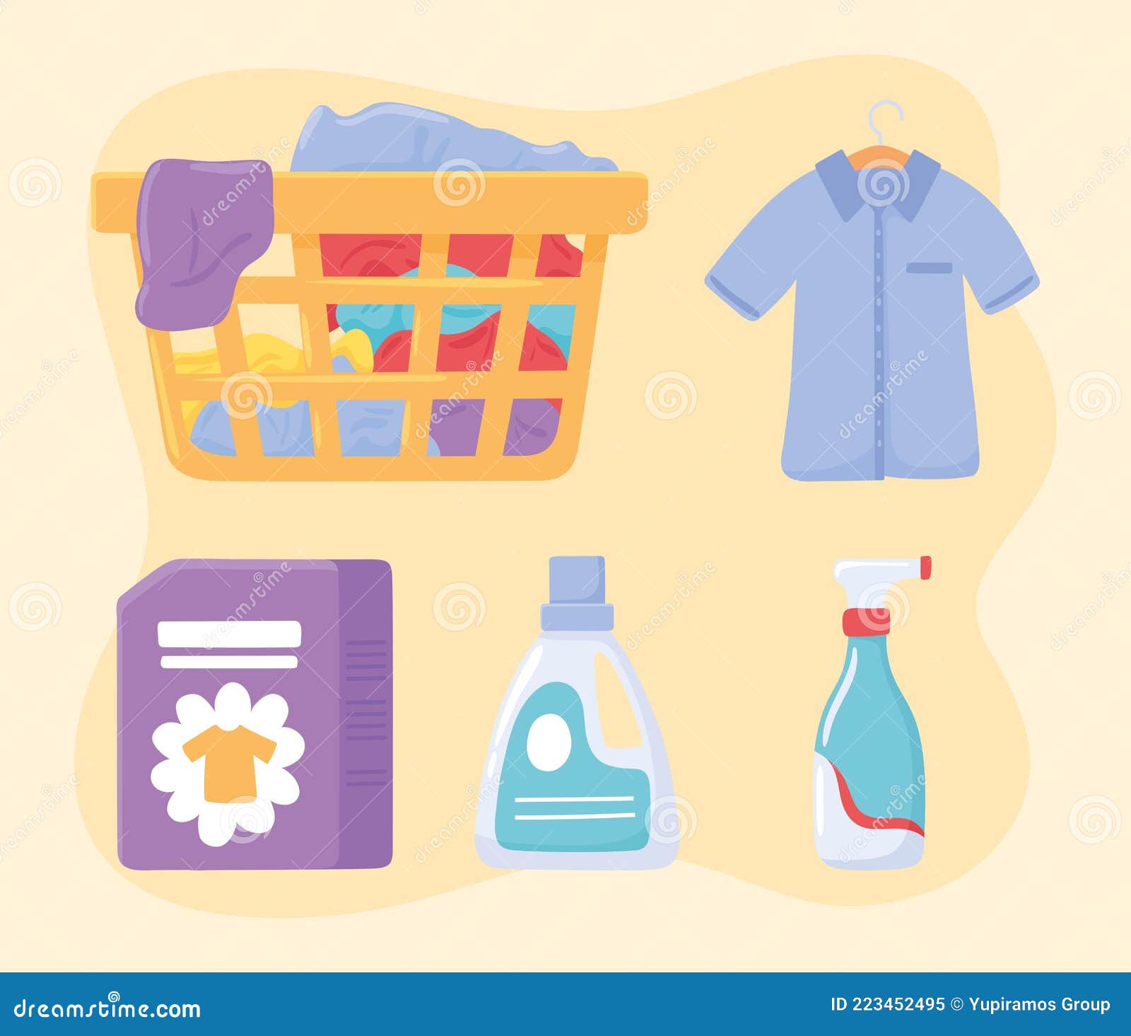 Icon Set Of Laundry Symbols Cartoon Vector | CartoonDealer.com #50011685