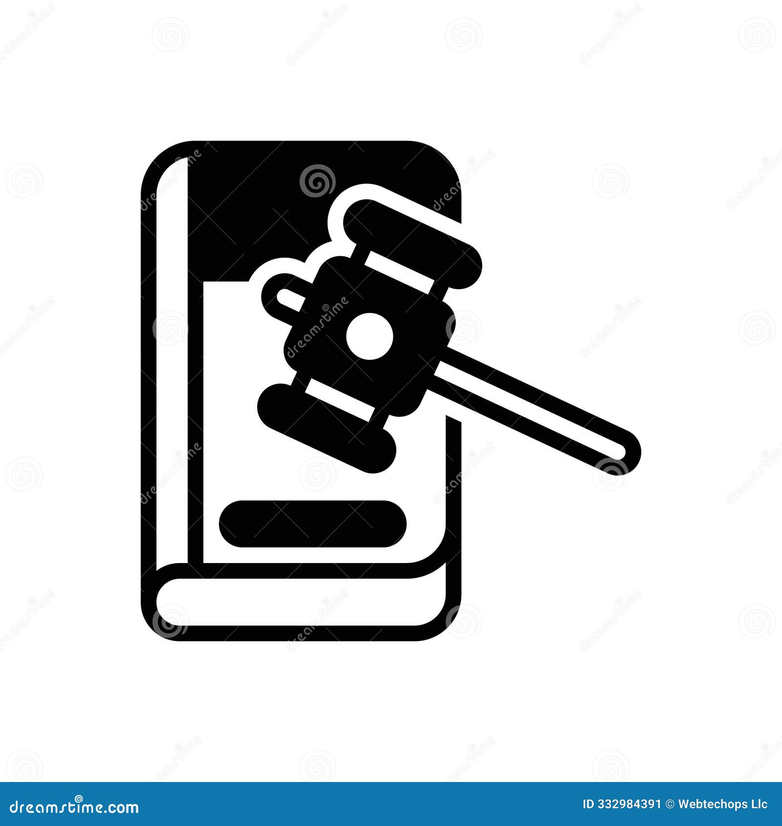 Black Solid Icon for Law, Hammer and Law Book Stock Illustration ...