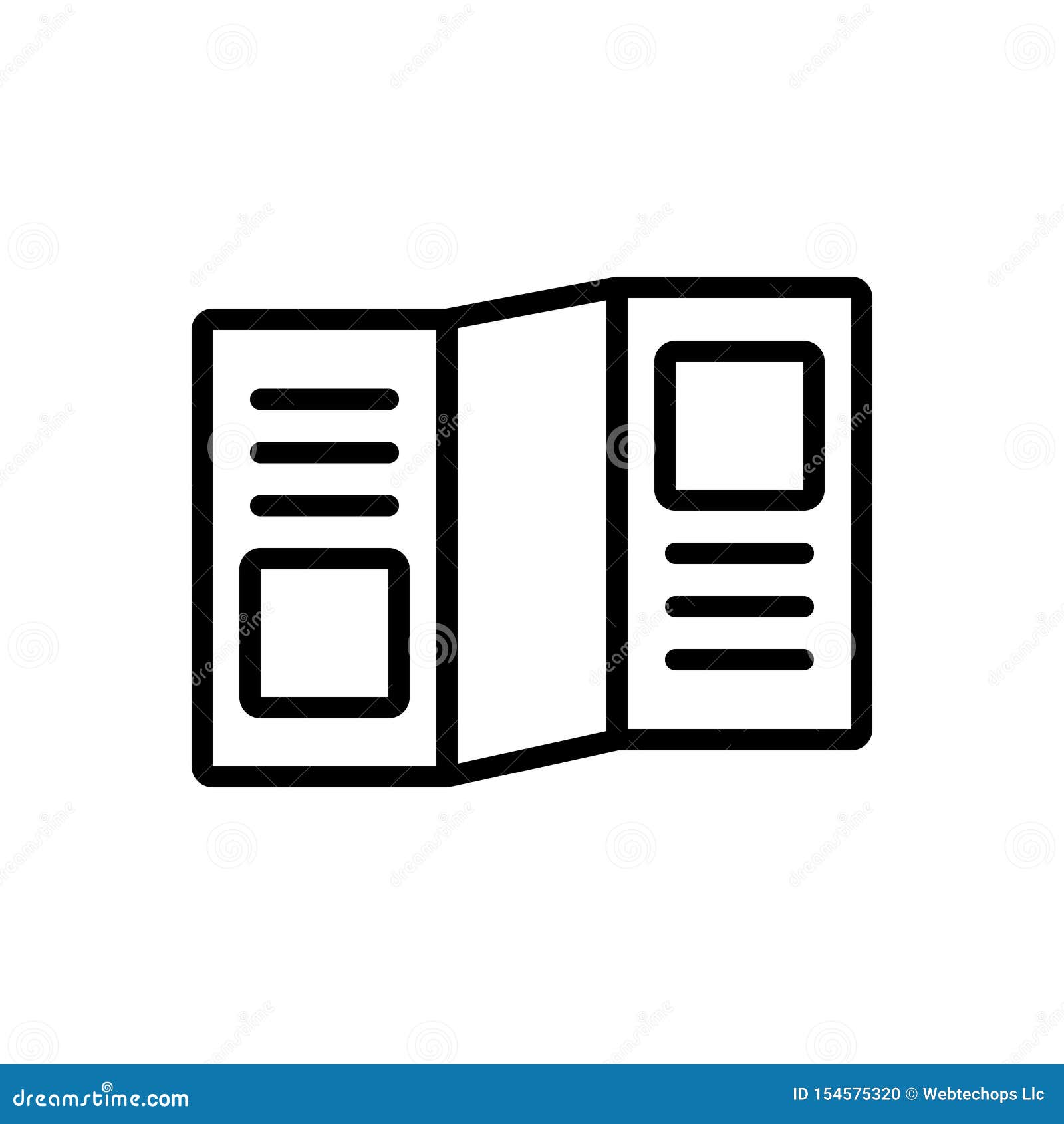Leaflet Promo Line Icon. Layout Of Document Vector Illustration ...