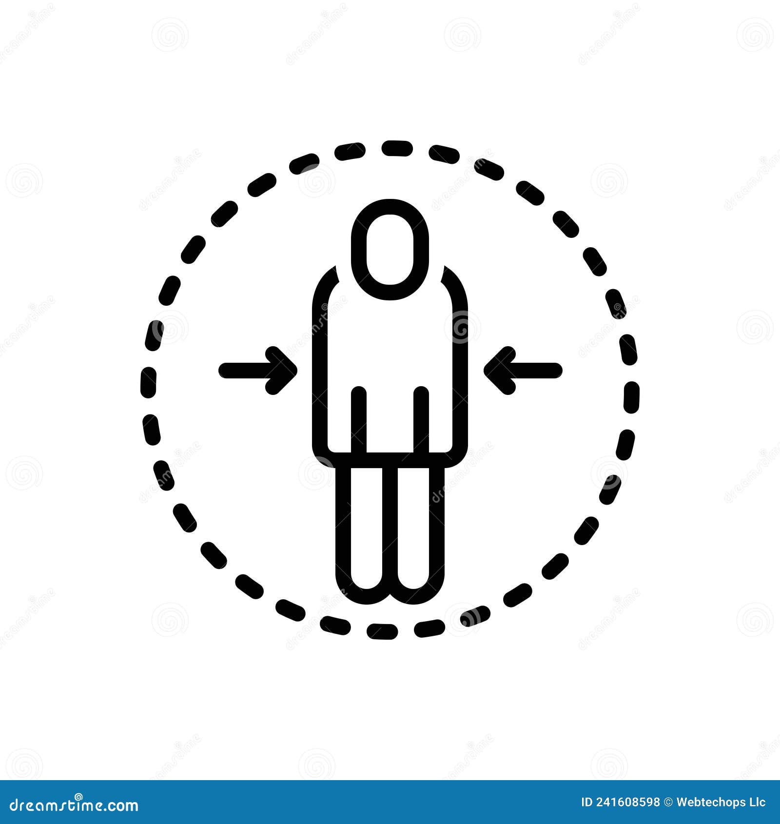 Black Line Icon for Lean, Weak and Thin Stock Vector - Illustration of ...