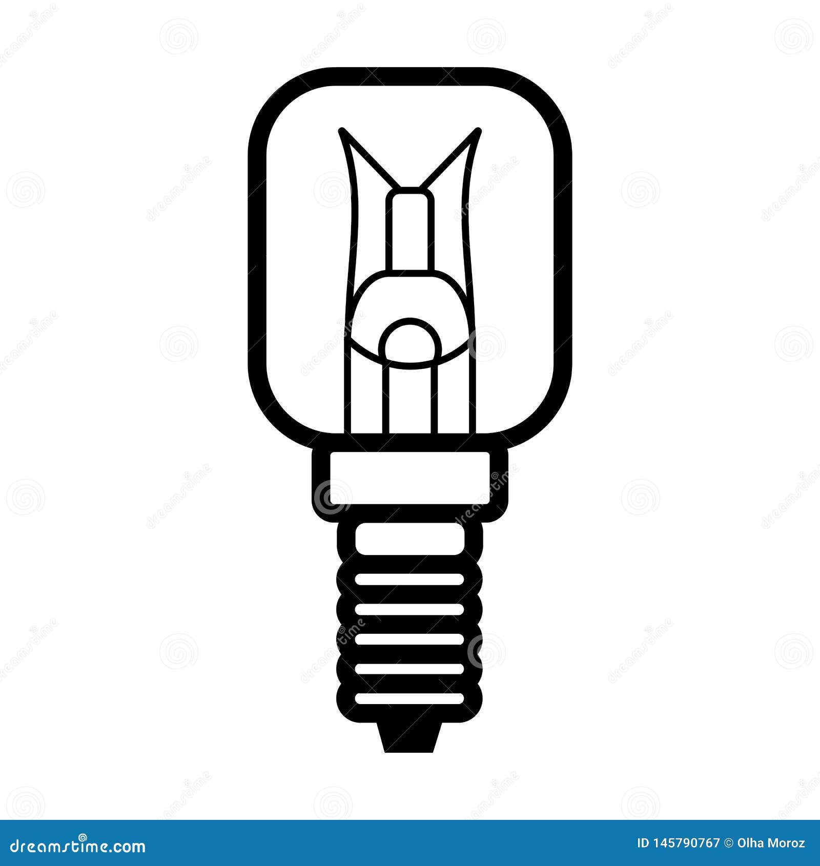 Icon Led Lamp. Outline Style Vector Illustration Stock Illustration ...
