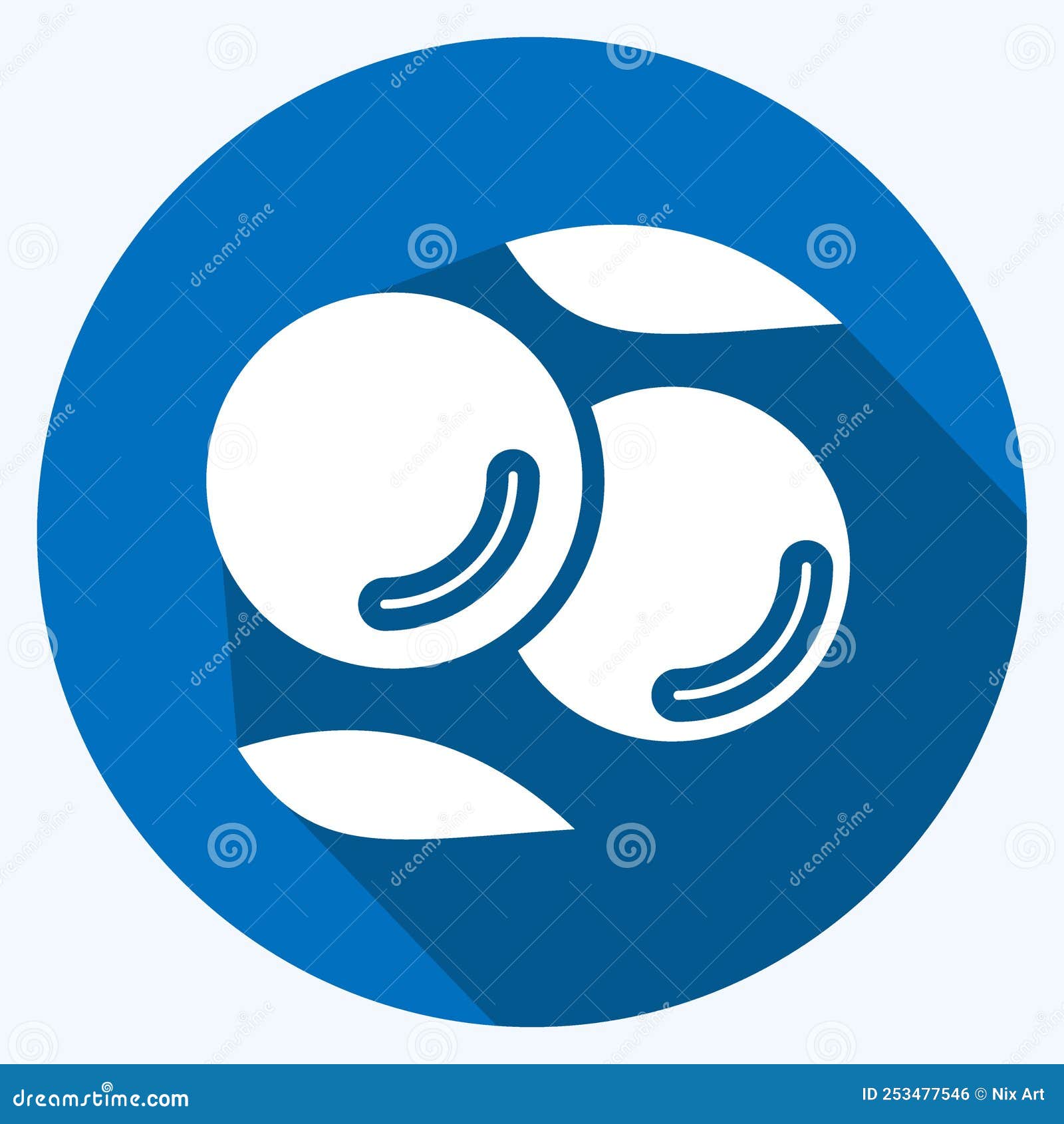 Icon Lentil. Suitable for Nuts Symbol. Long Shadow Style. Simple Design ...