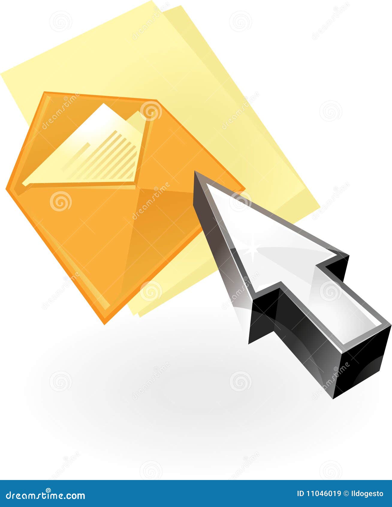 Icon of letter and pointer stock vector. Illustration of clipart - 11046019