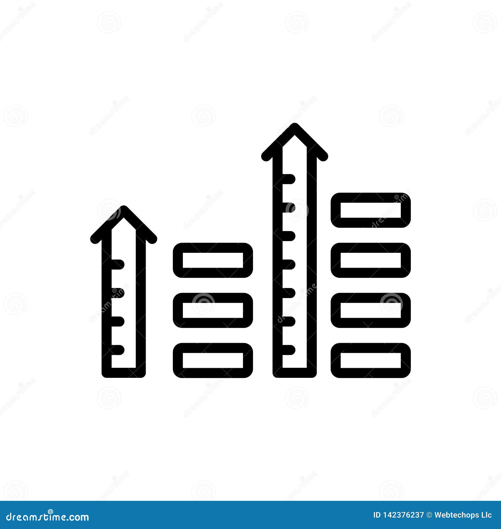 Black Line Icon for Level, Scale and Admeasure Stock Vector ...