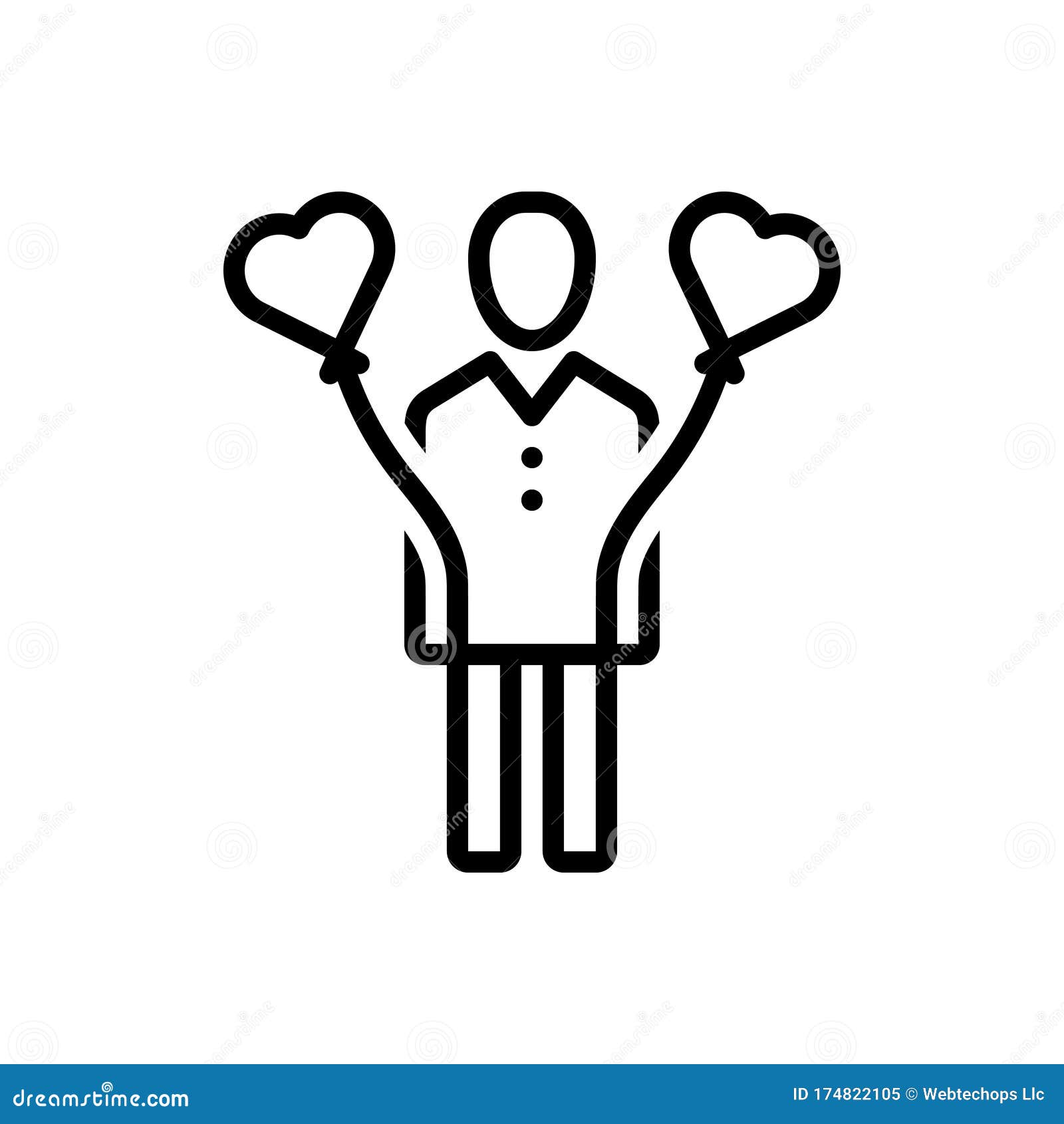 Black Line Icon for Liberal, Benevolent and Generous Stock Vector ...