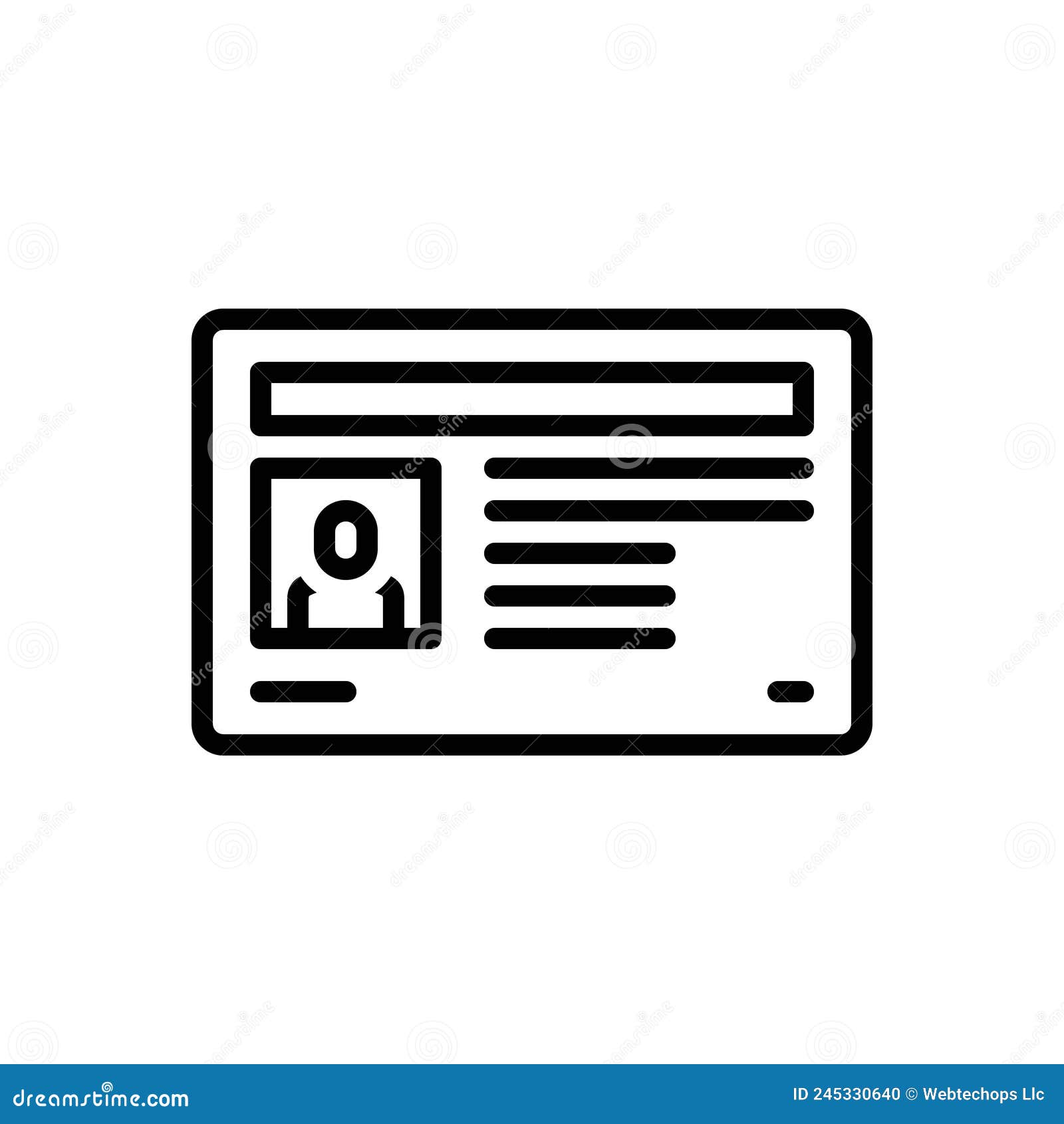 Black Line Icon for License, Permit and Warrant Stock Vector ...