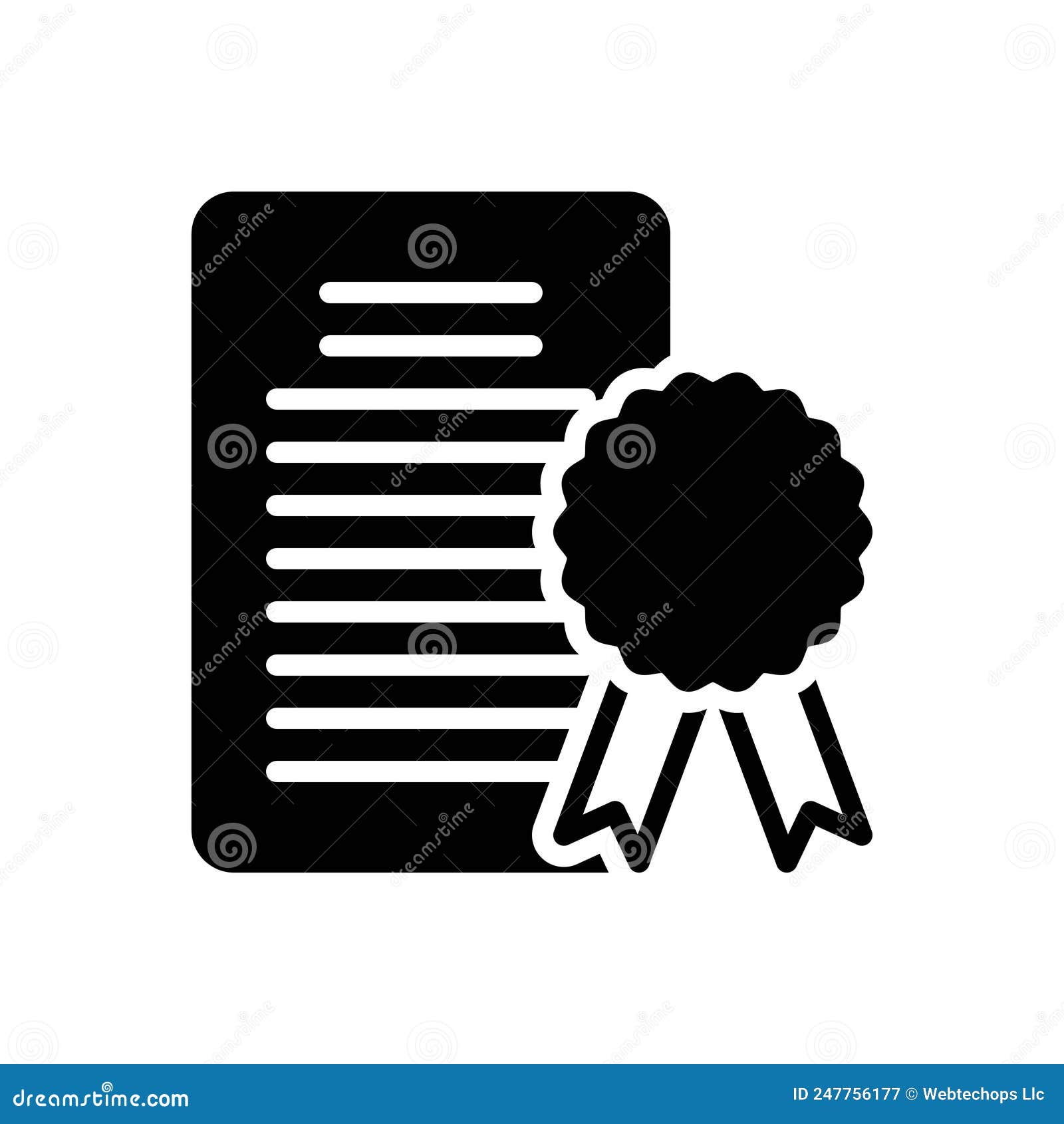 Black Solid Icon for Licensing, Certificate and Warranty Stock Vector ...