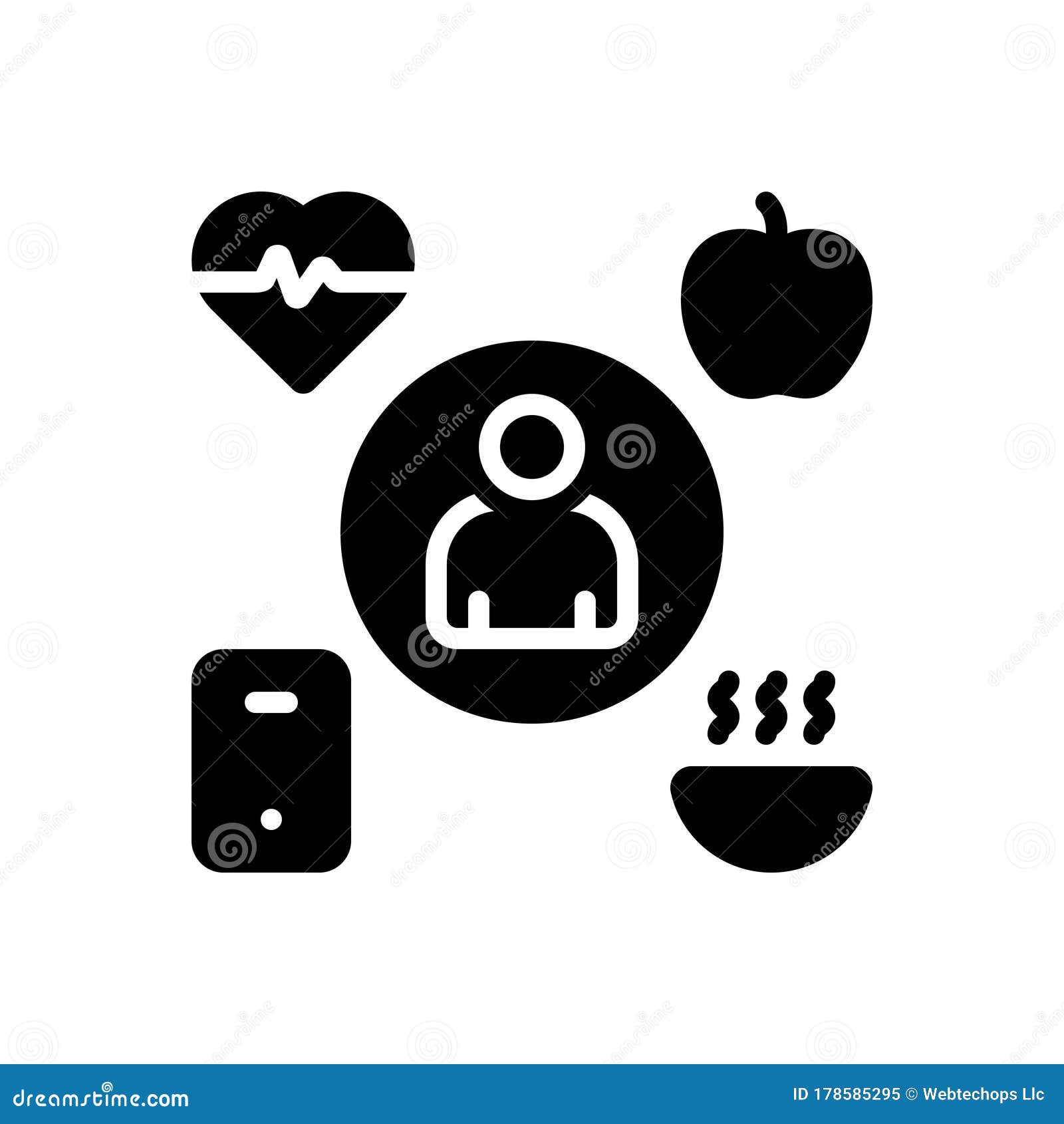 Black Solid Icon for Lifestyle, Way of Life and Healthy Stock Vector ...