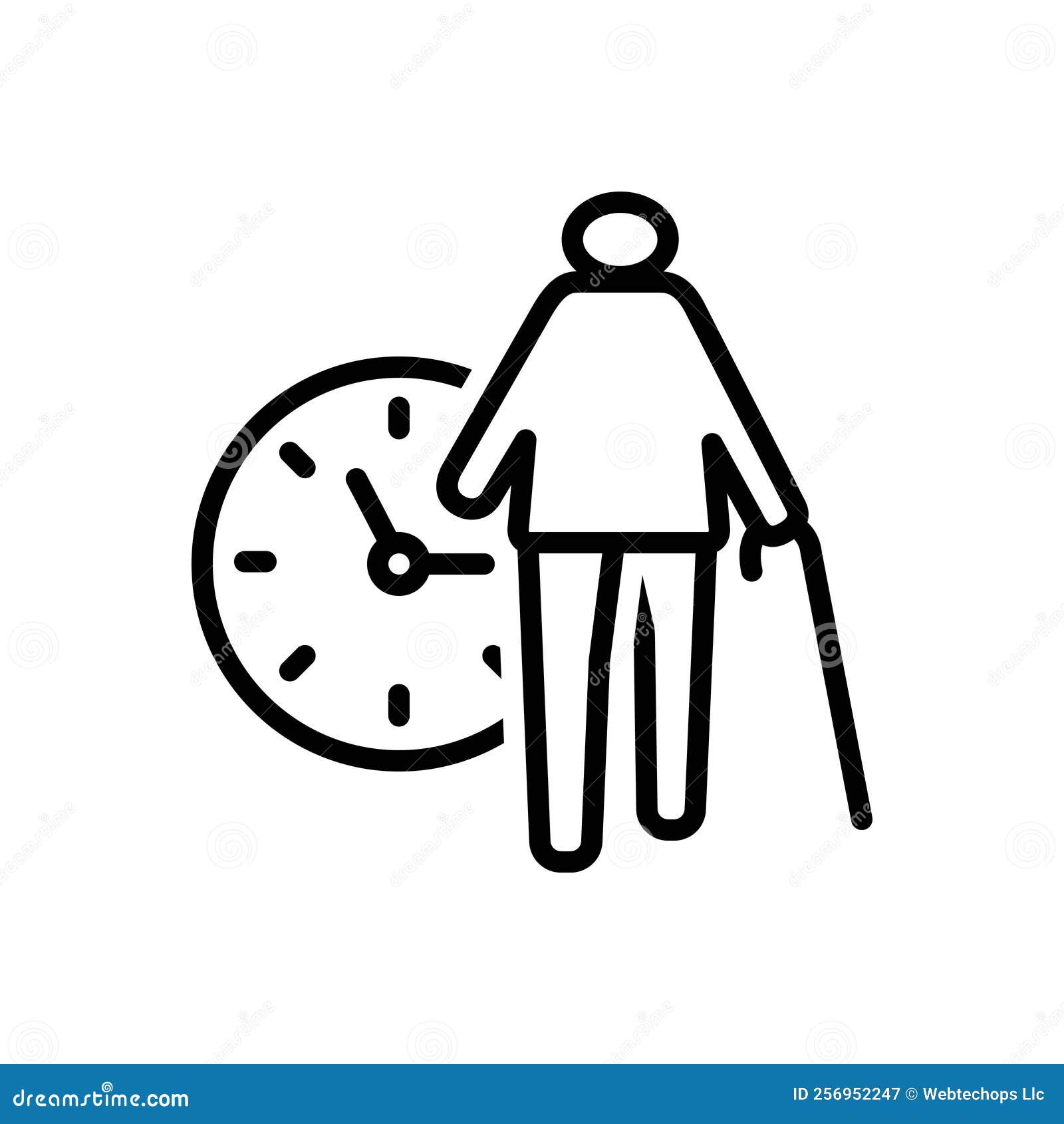 Black Line Icon for Lifetime, Senile and Life Stock Vector ...