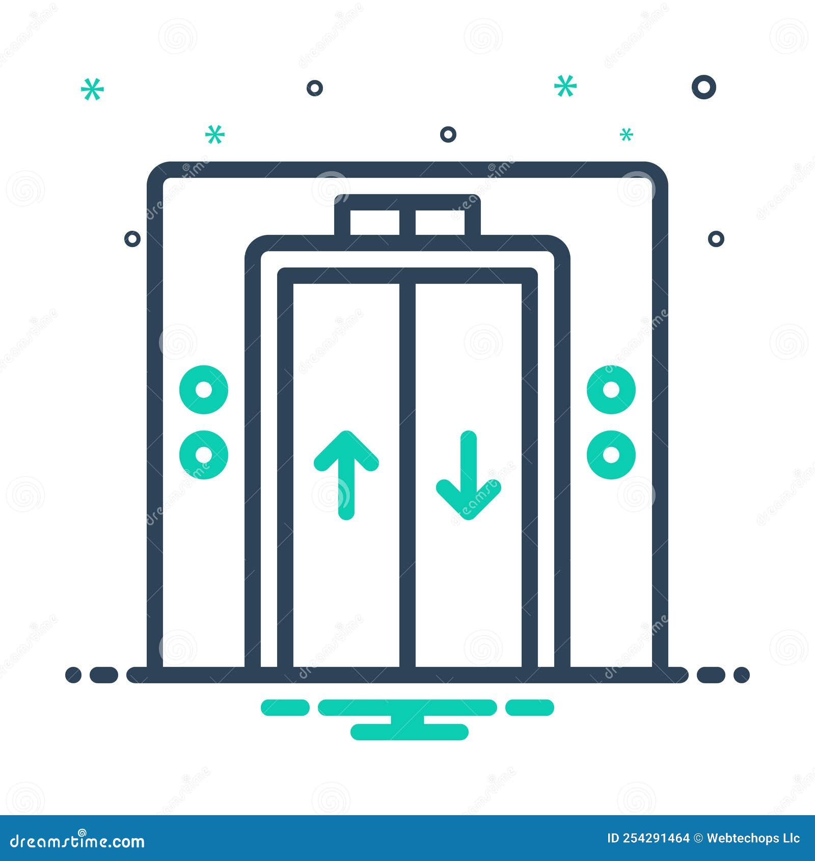 Mix Icon for Lift, Building and Doorway Stock Vector - Illustration of ...