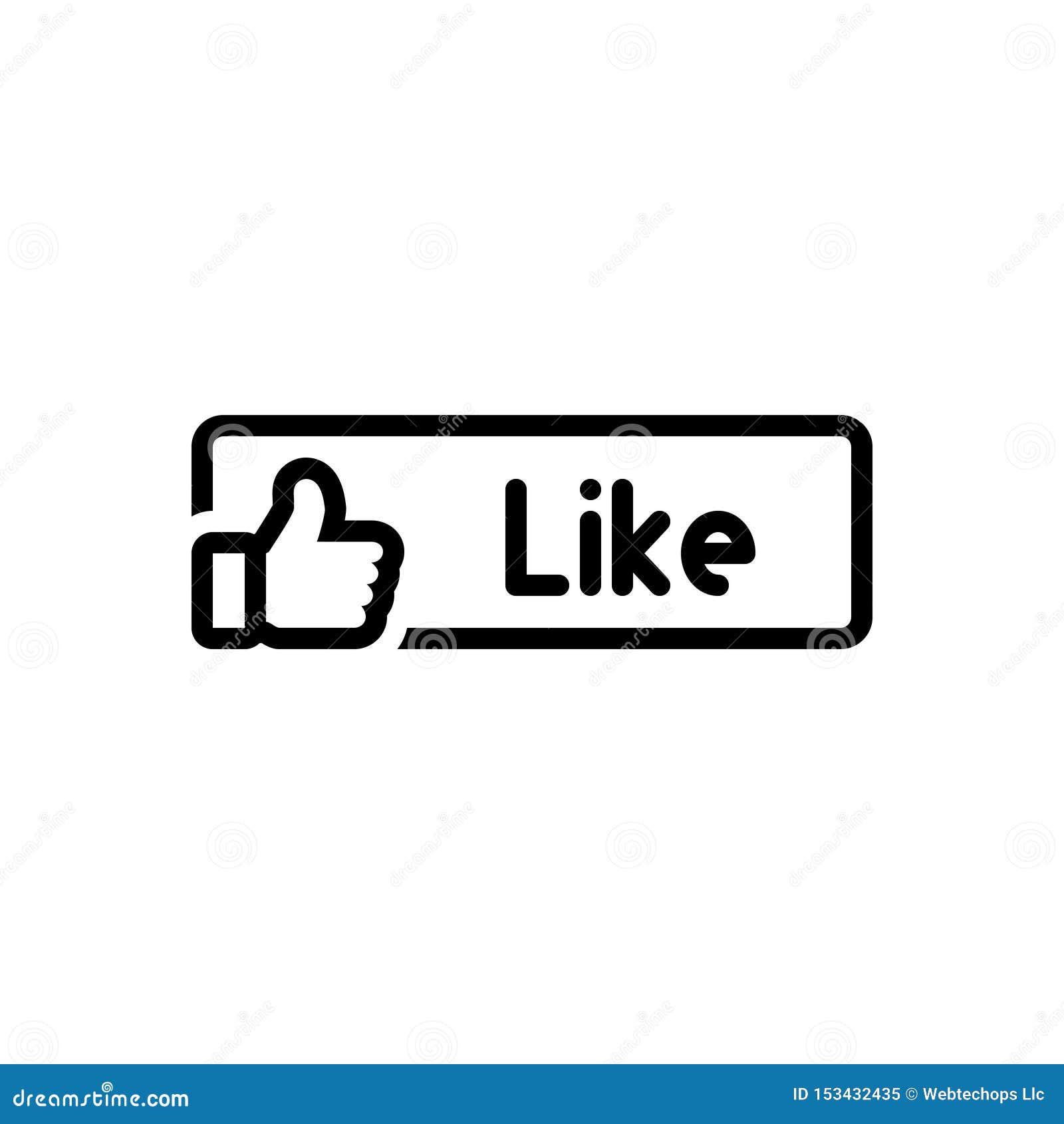 Black Line Icon for Like Button, Good and Approval Editorial Image ...