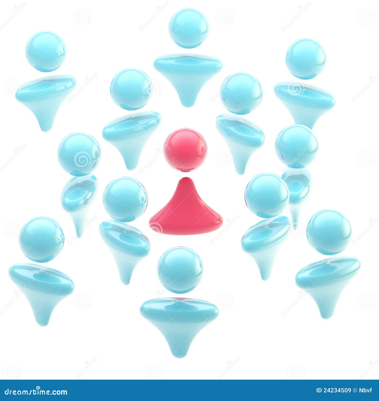 Icon-like Pink Woman Surrounded by a Crowd of Men Stock Illustration ...