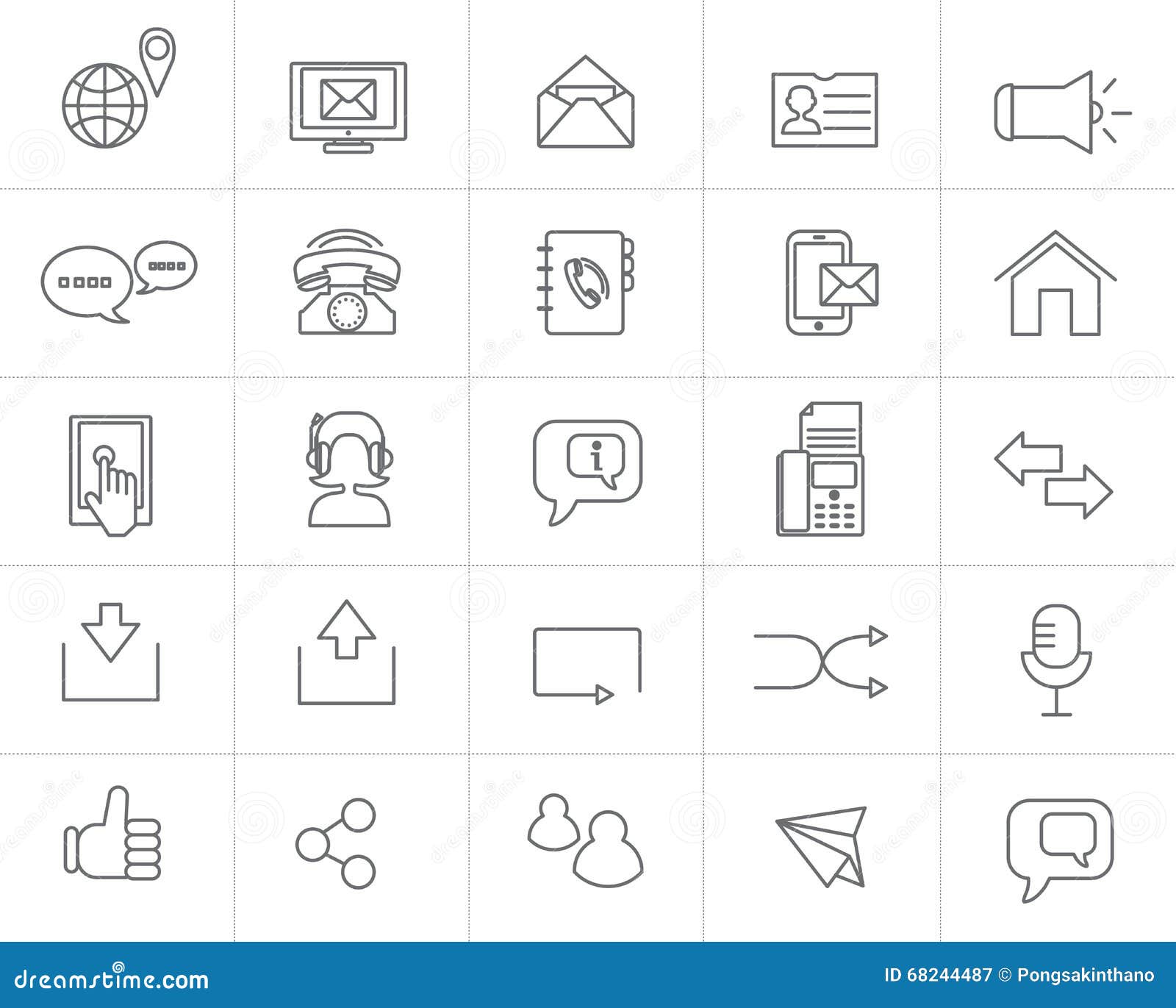 Icon Line Contact vector stock vector. Illustration of global - 68244487