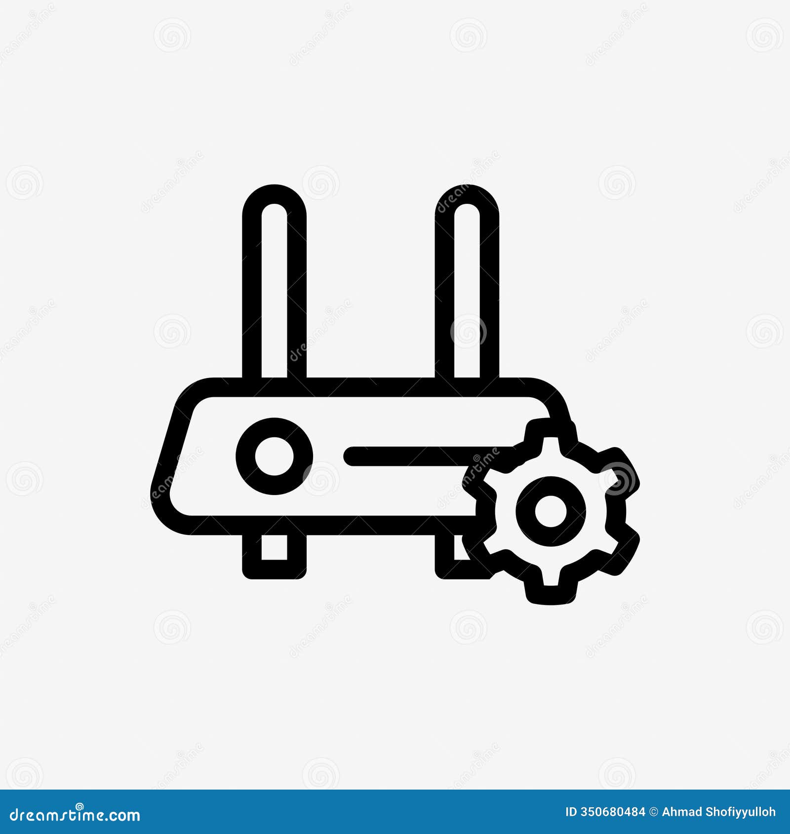 Icon Line Modem Internet Setting Gear Symbol. Stock Illustration ...