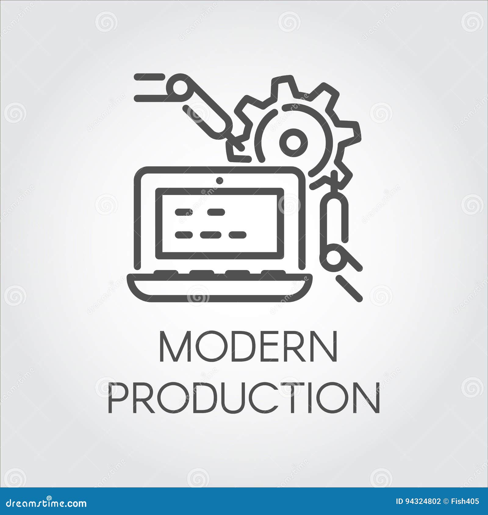 Icon in Line Style Symbolizing Modern Production and Contemporary ...