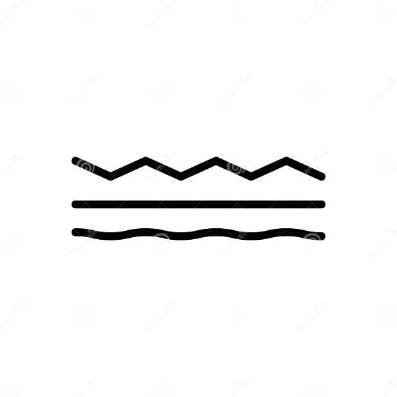 Black Line Icon for Line, Underline and Wavy Stock Vector ...