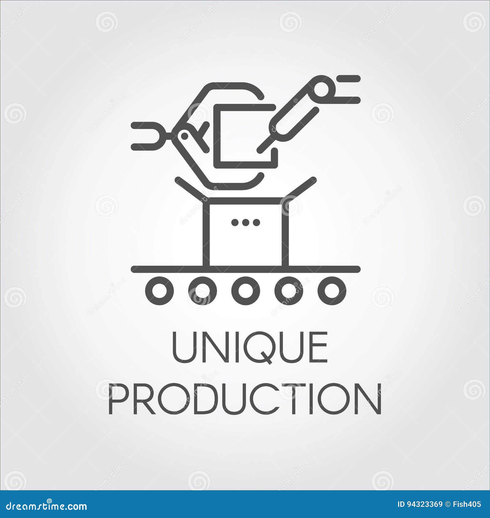 Icon in Linear Style of Unique Production Concept. Pictogram, Button or ...