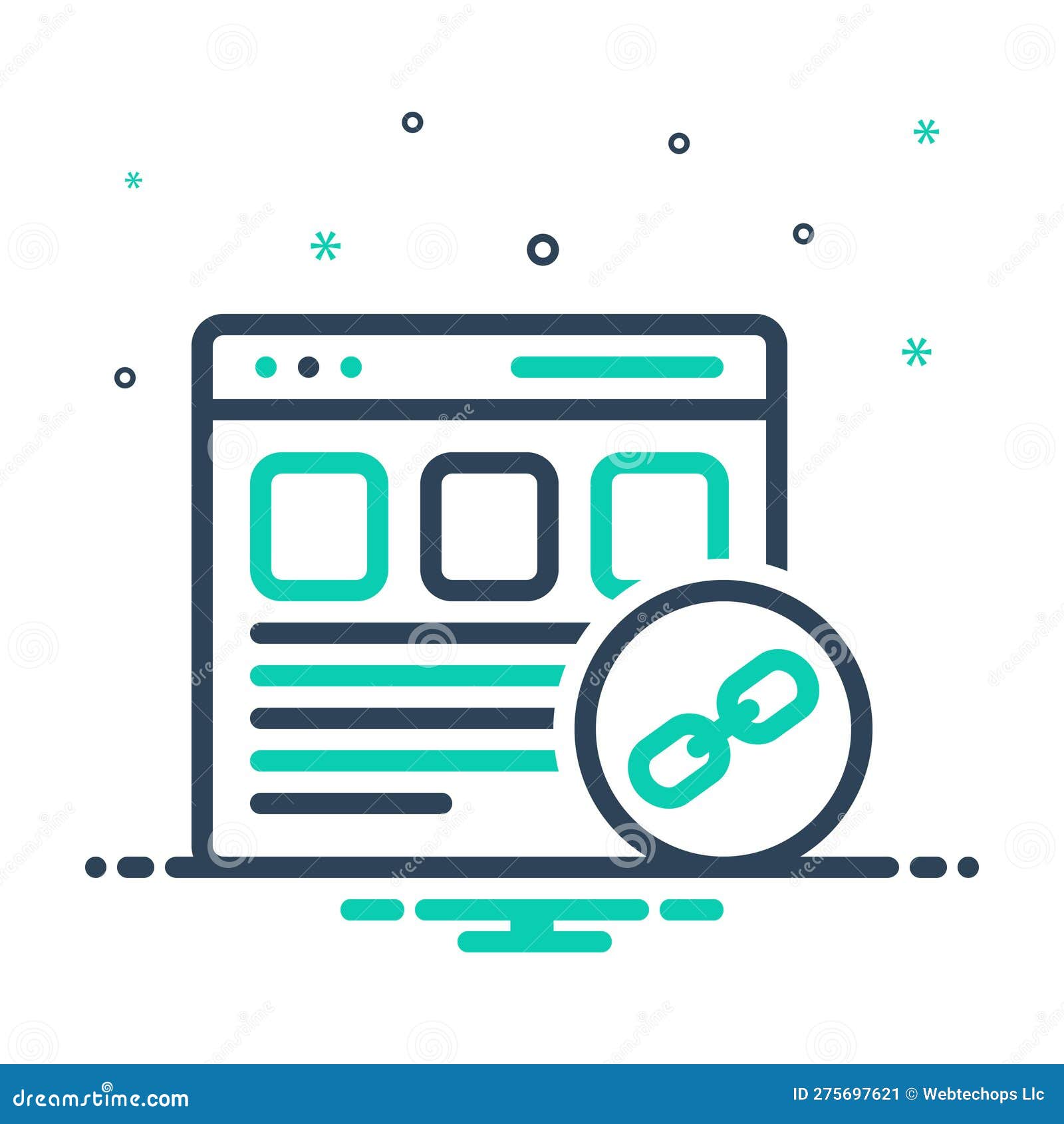 Mix Icon for Link, Connection and Page Stock Vector - Illustration of ...