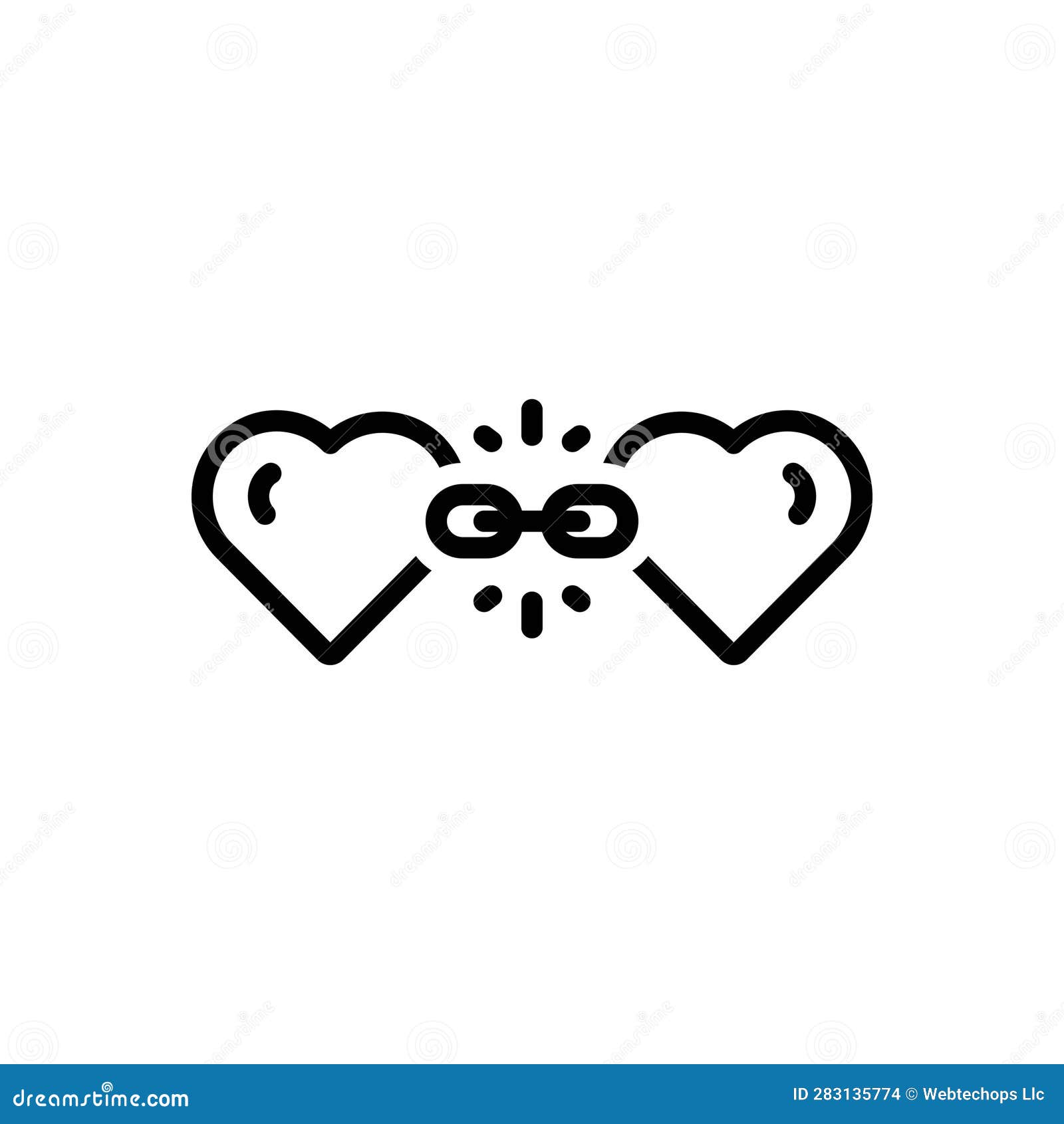 Black Line Icon for Linked, Related and Coupled Stock Vector ...