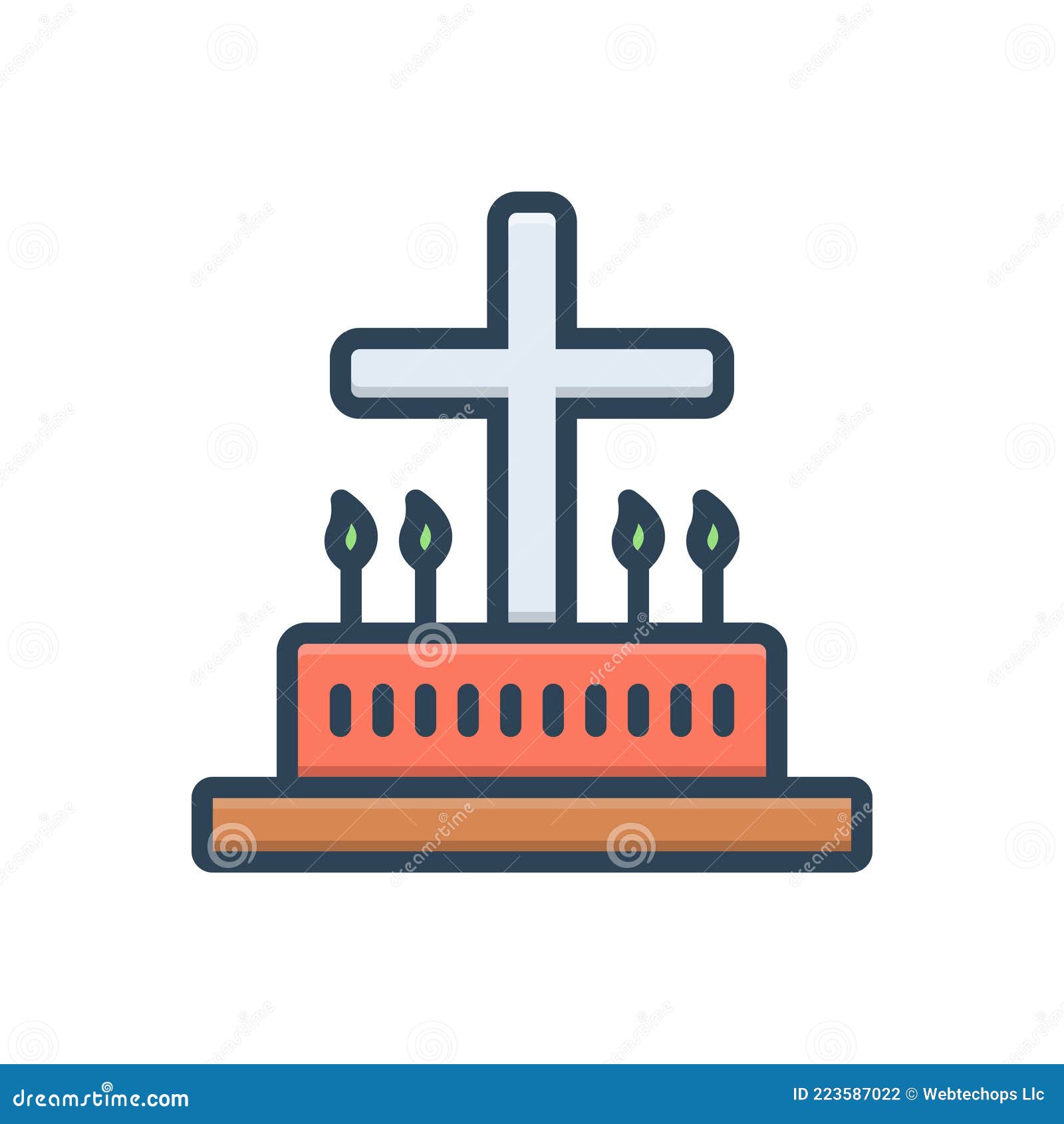 Color Illustration Icon for Liturgic, Catholic and Candle Stock ...