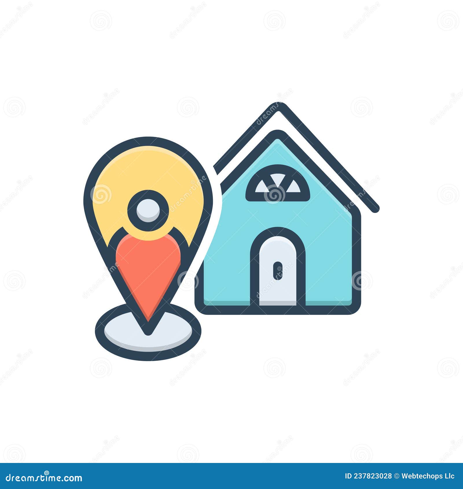 Color Illustration Icon for Local, Neighborhood and Nearby Stock ...
