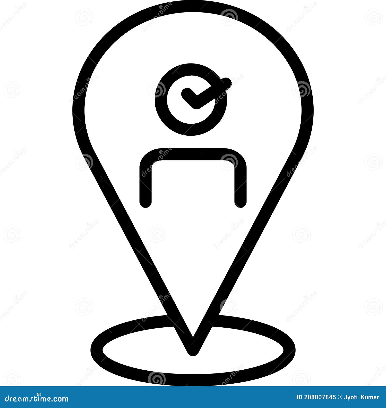 Icon of Location Map Pin Checkpoint Direction Stock Illustration ...