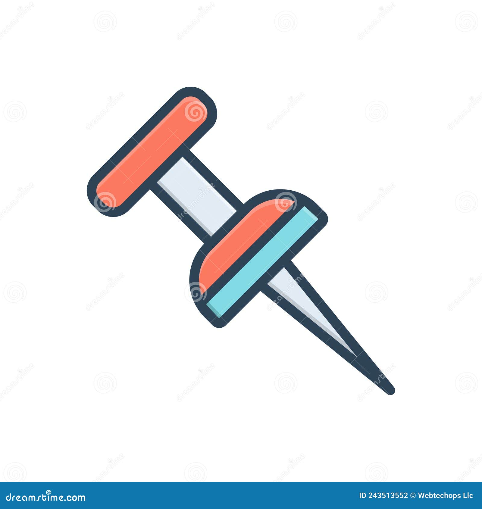 Color Illustration Icon for Location Pin, Pushpin and Attach Stock ...