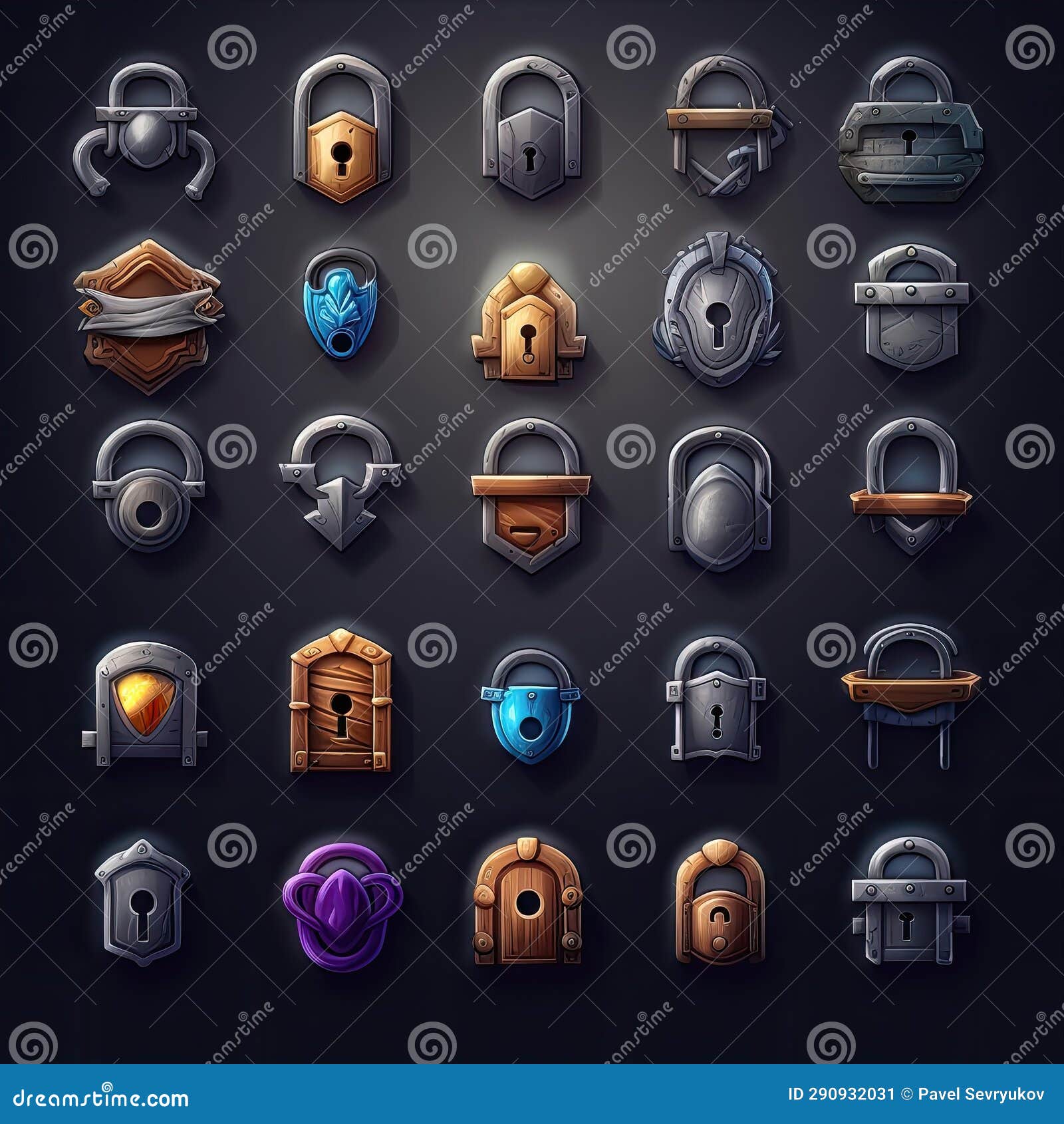 Icon Lock Key Game Ai Generated Stock Image - Image of security, symbol ...