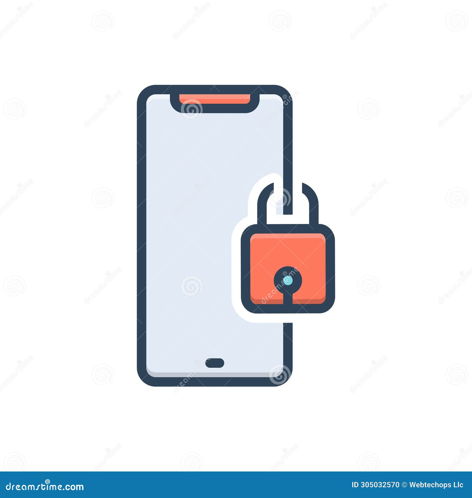 Color Illustration Icon for Locked, Phone and Security Stock ...