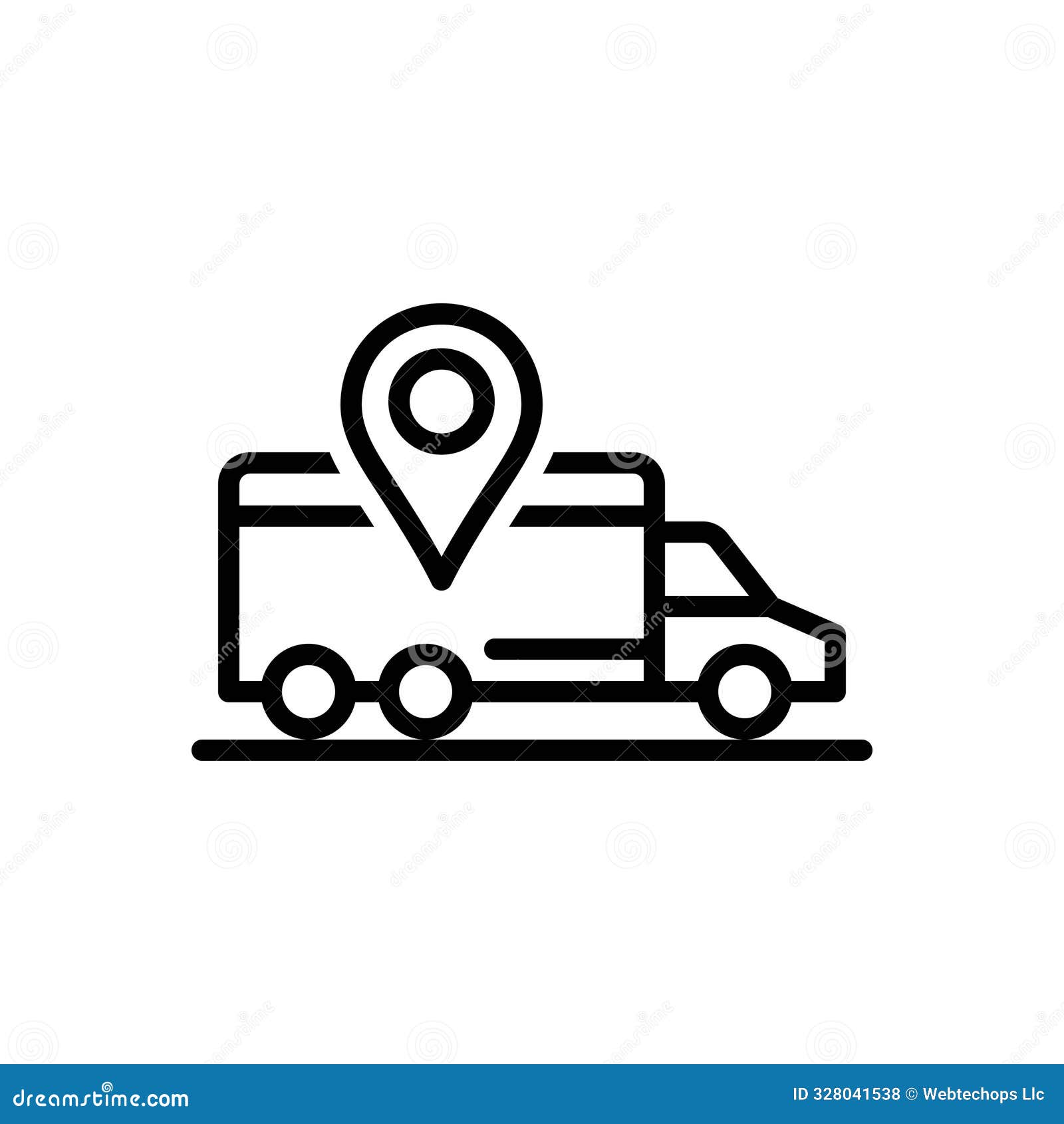 Black Line Icon for Logistics, Freight and Location Stock Vector ...