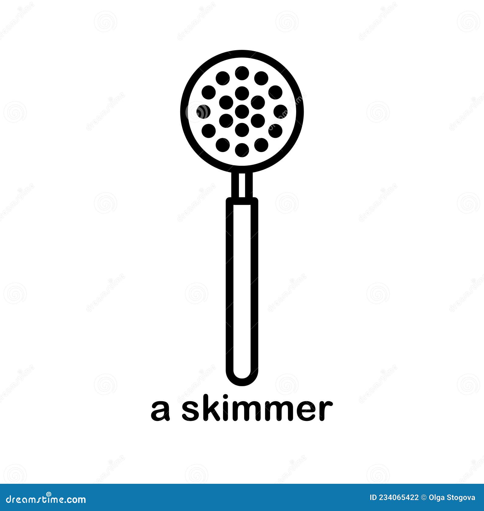 Icon and Logo of a Kitchen Skimmer, Outline Element of a Kitchenware ...