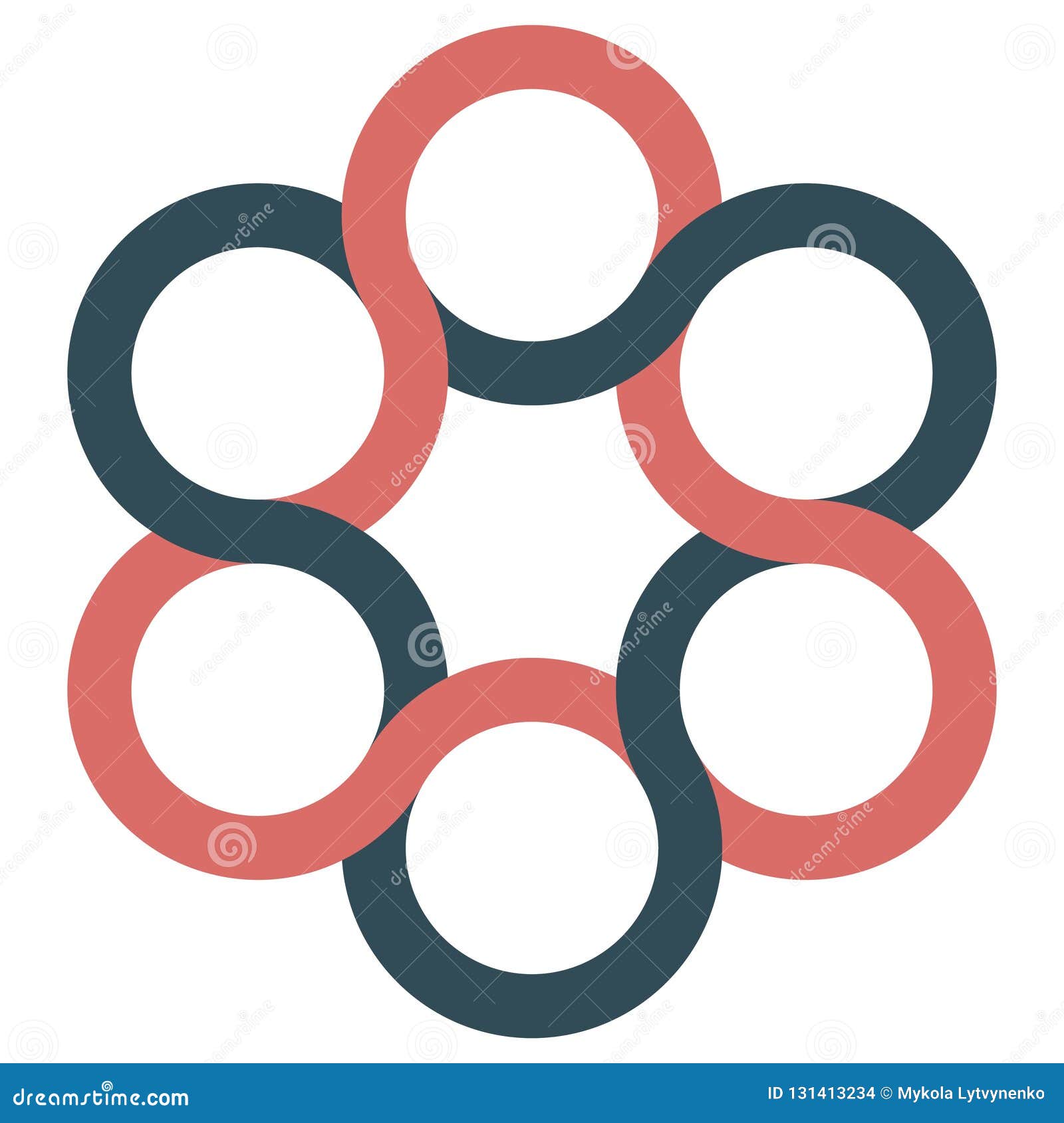 Circles Out Of Roller Or Bike Chain, Outline Style, Turned Outwards ...