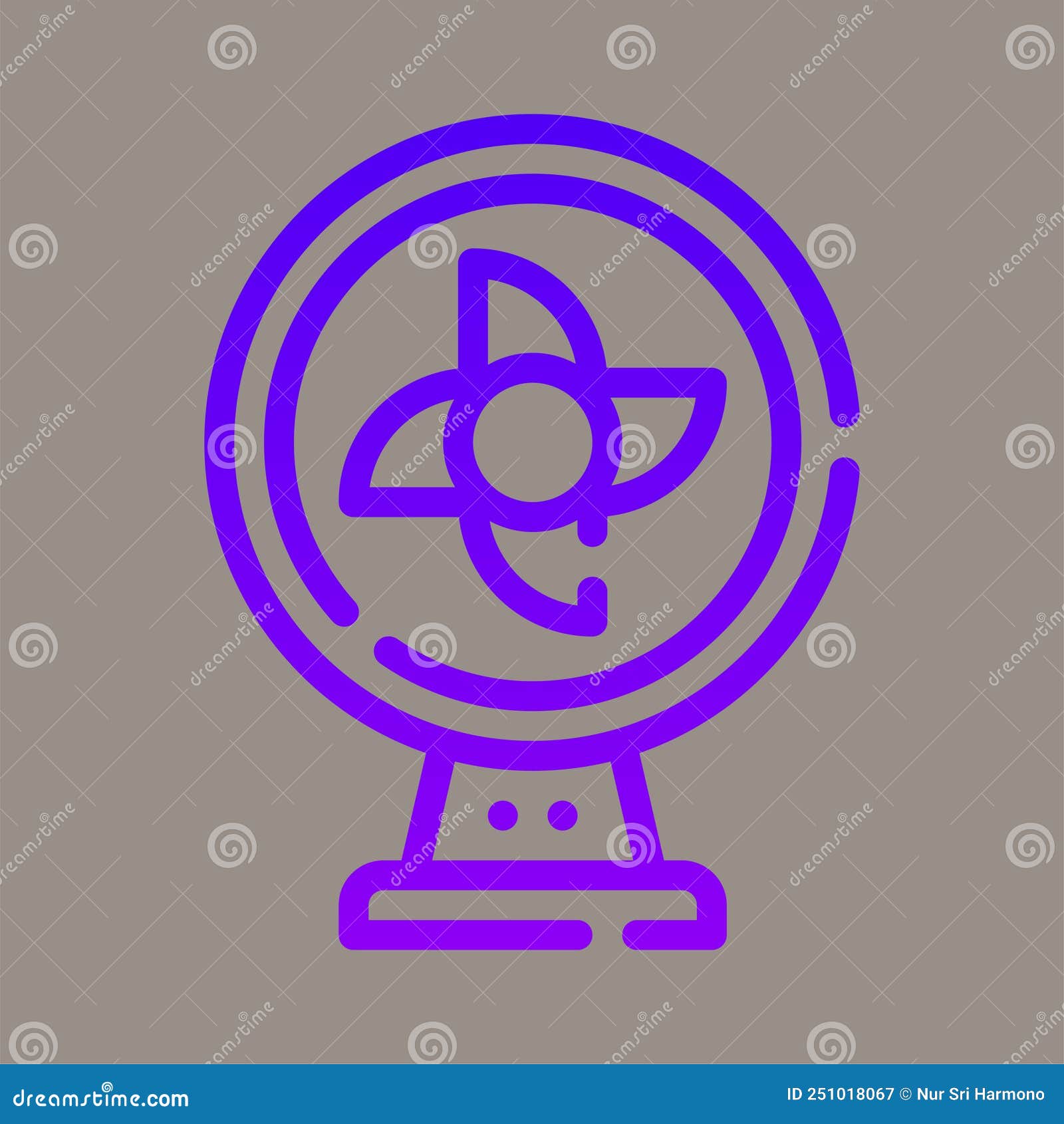 Icon, Logo, Vector Illustration of a Fan Isolated on Gray Background ...
