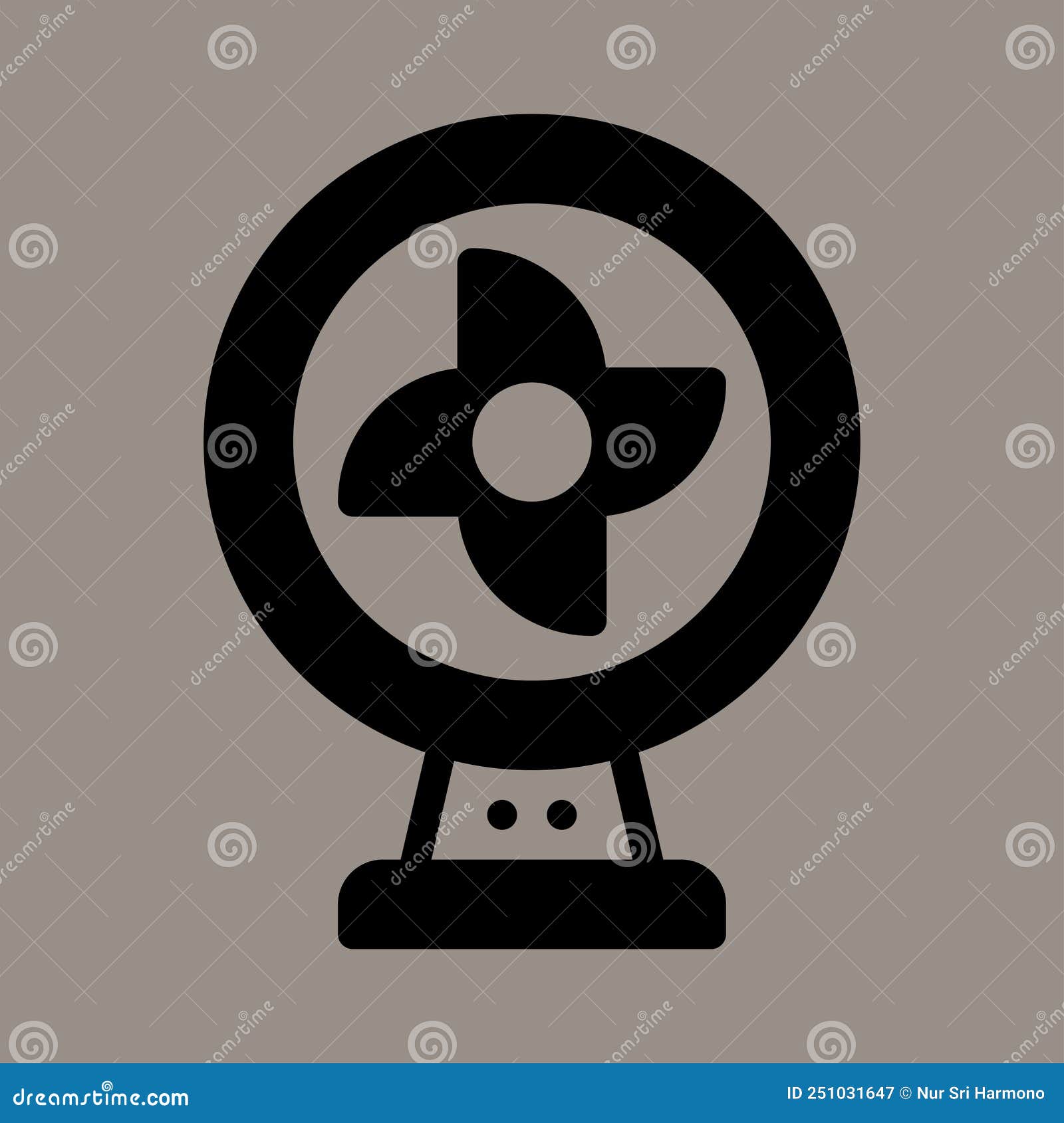 Icon, Logo, Vector Illustration of a Fan Isolated on Gray Background ...