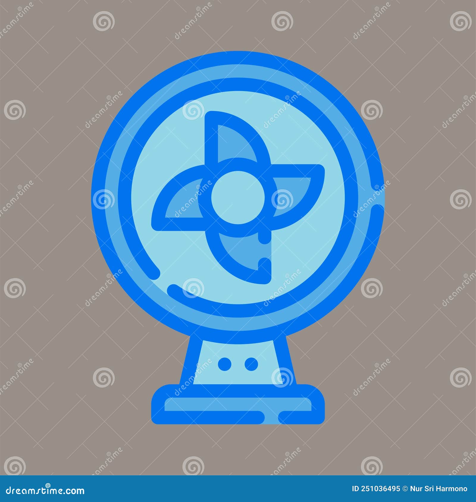 Icon, Logo, Vector Illustration of a Fan Isolated on Gray Background ...