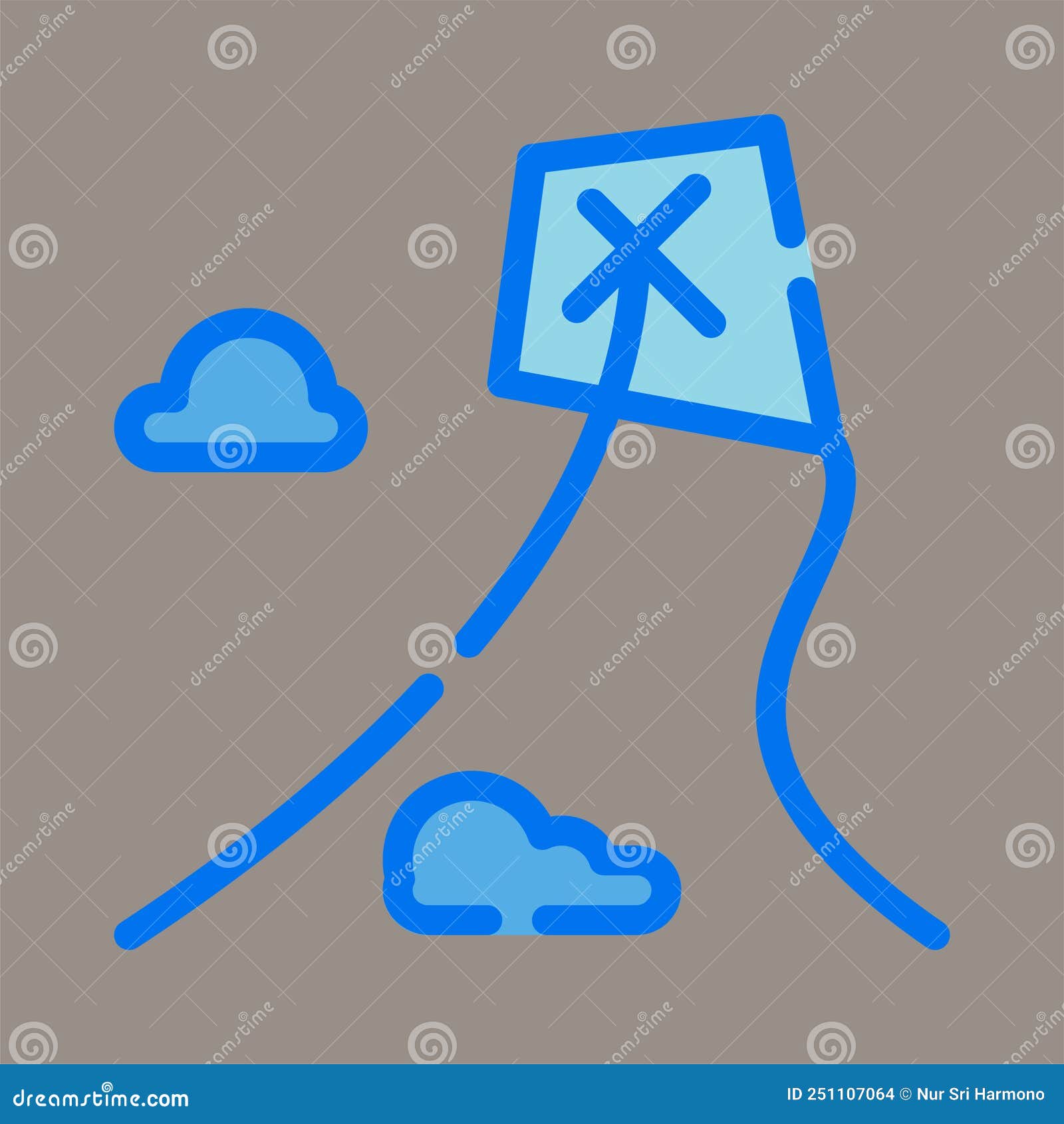 Icon, Logo, Vector Illustration of a Kite Isolated on a Gray Background ...