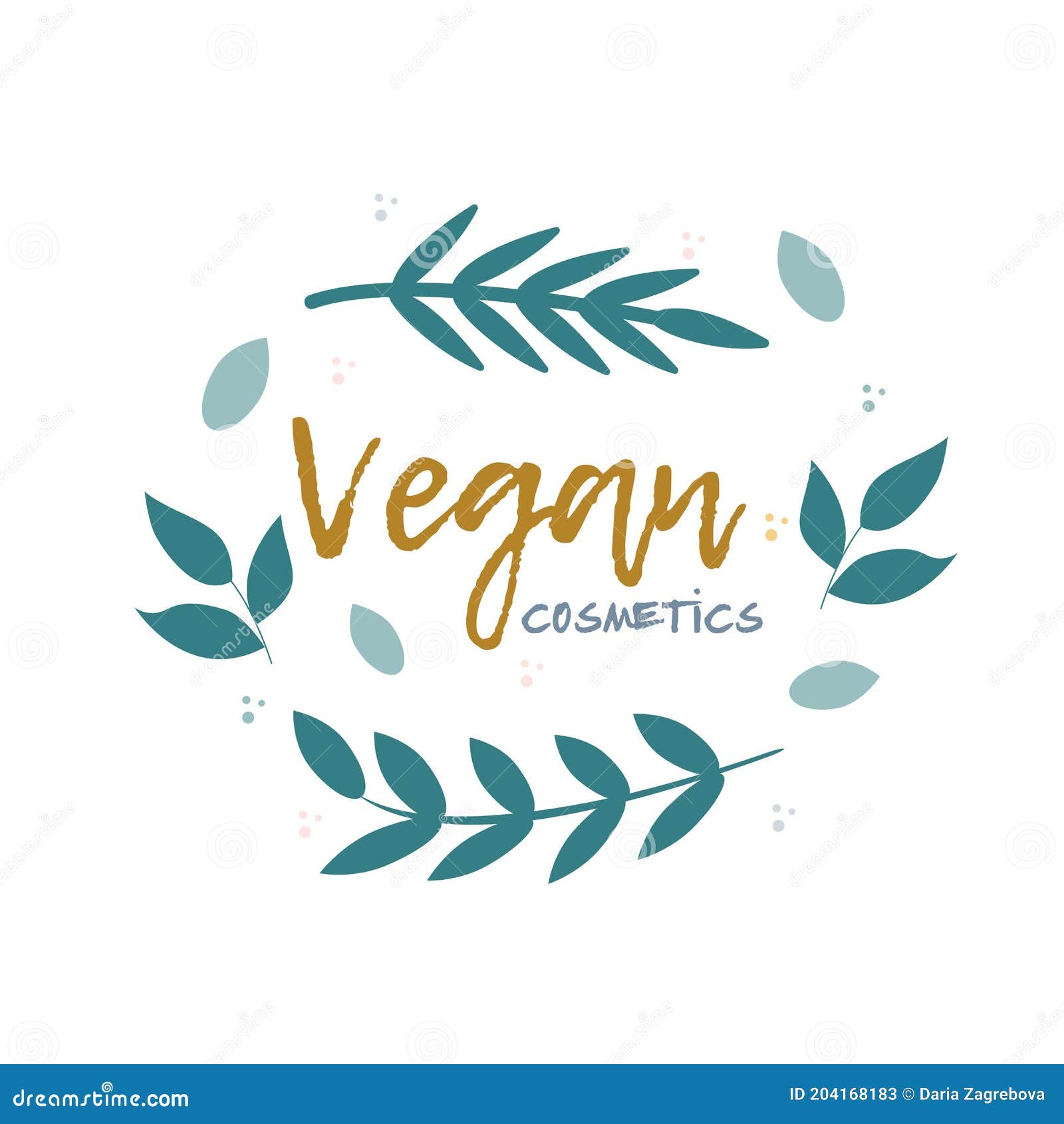 Icon, Logo of Vegan Cosmetics. Plants, Branches, Decorative Elements in ...