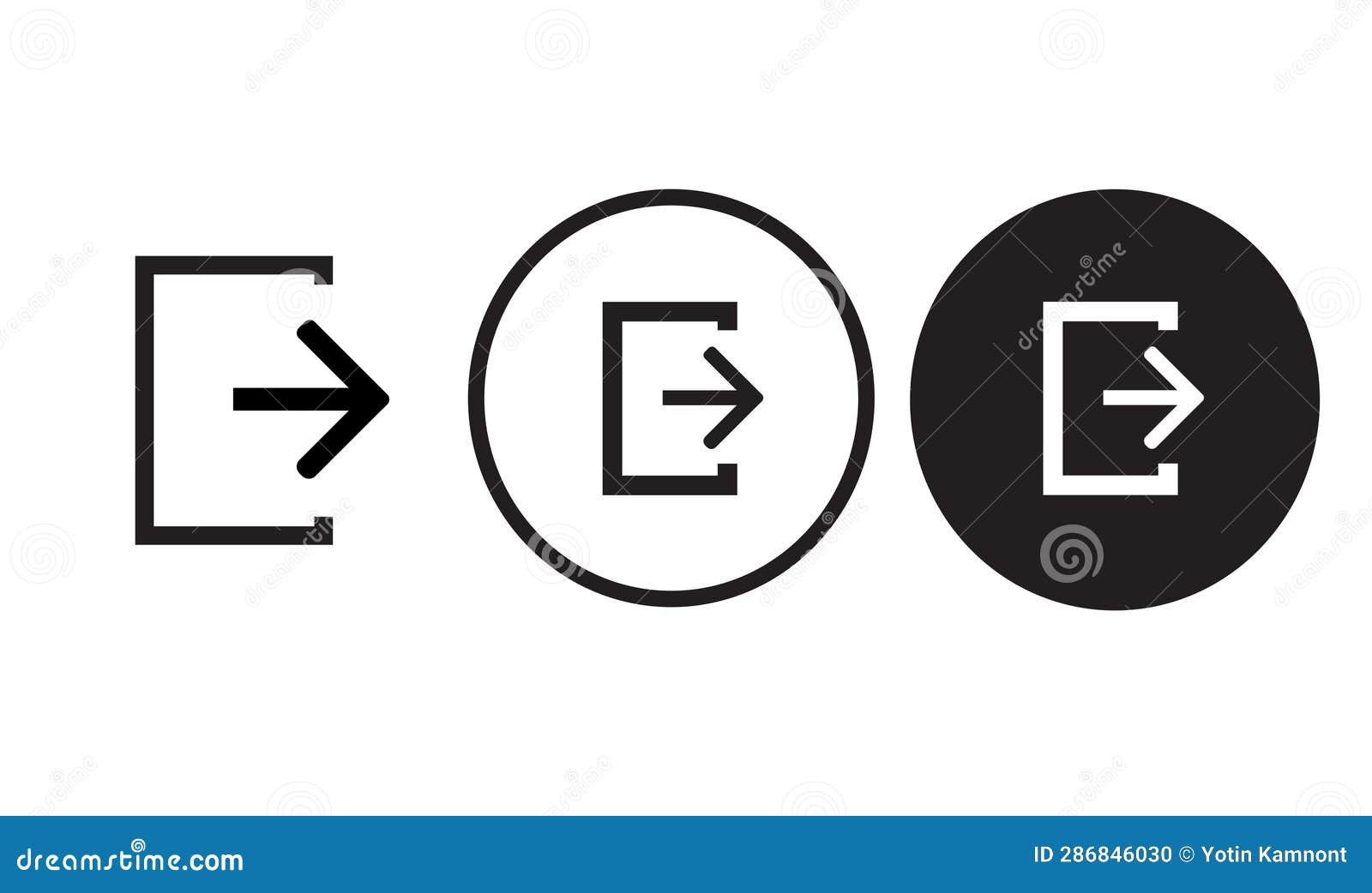 Icon Logout Icon Set. Black Outline for Web Site Design and Mobile ...